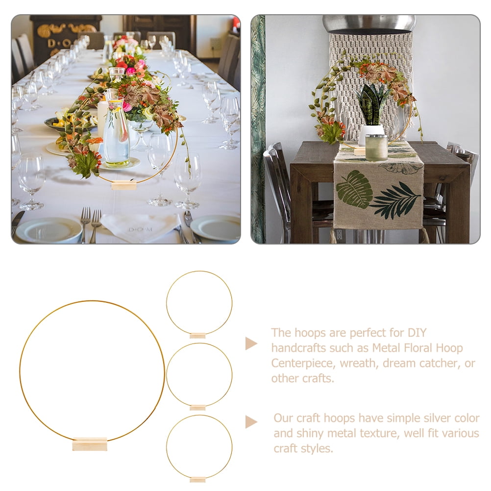 Dytern Wedding 2 Set of Metal Floral Hoop Table Centerpiece with Base ...