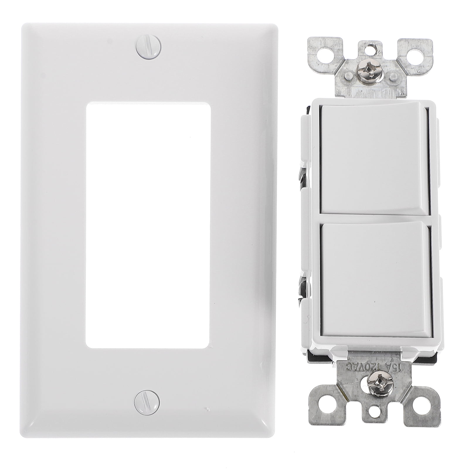 Dytern light switch Electrical Paddle 10A 2 Individual with Wall Plate ...
