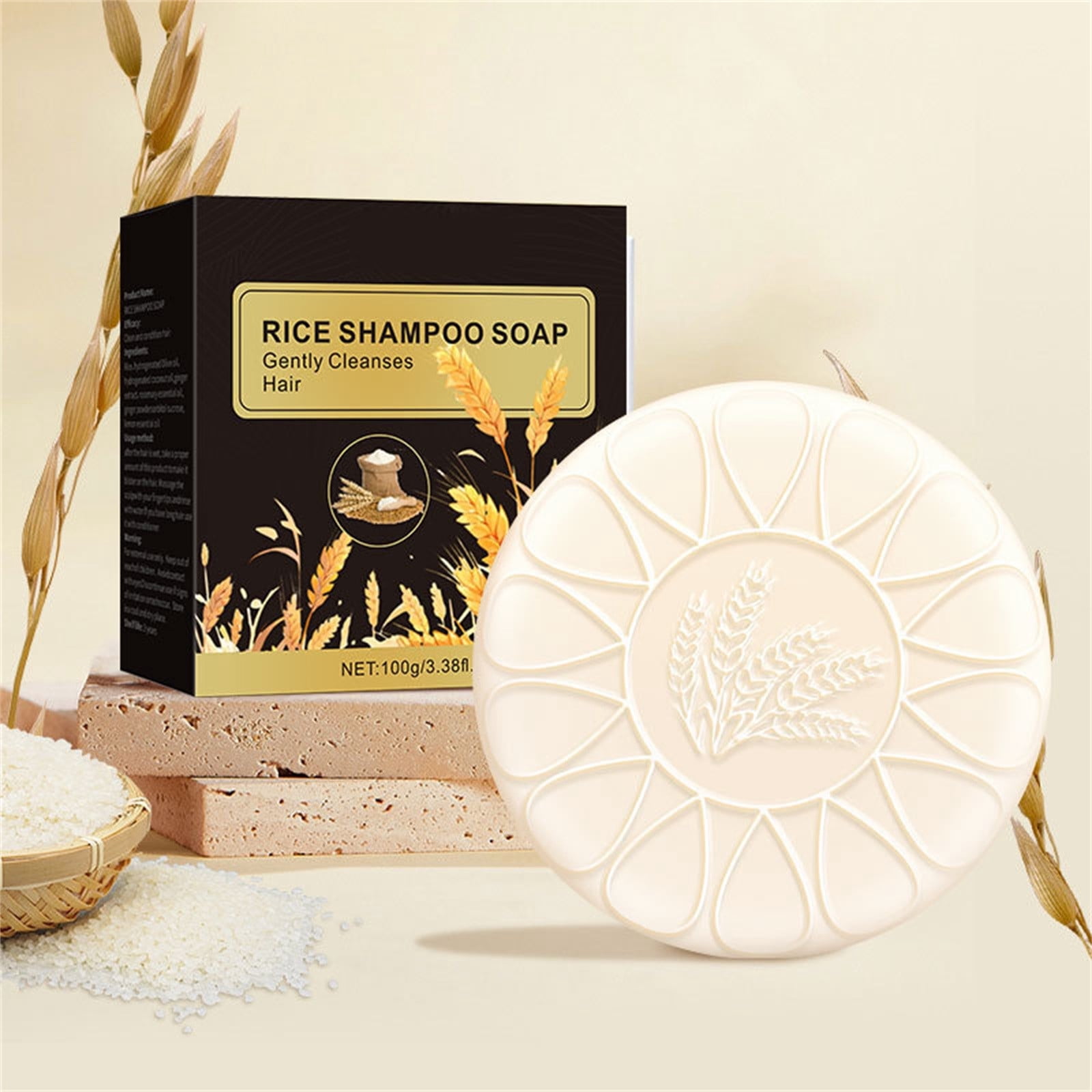 Dyue Rice Shampoo Soap 100g Solid Shampoo Refreshing Fluffyy Natural ...