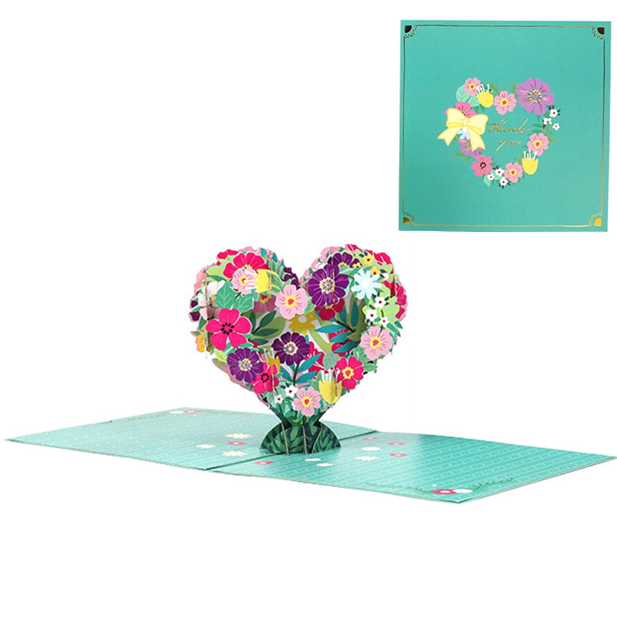 Dyues 3D Pop Up Love Flower Card With Note Tag Greeting Card for ...