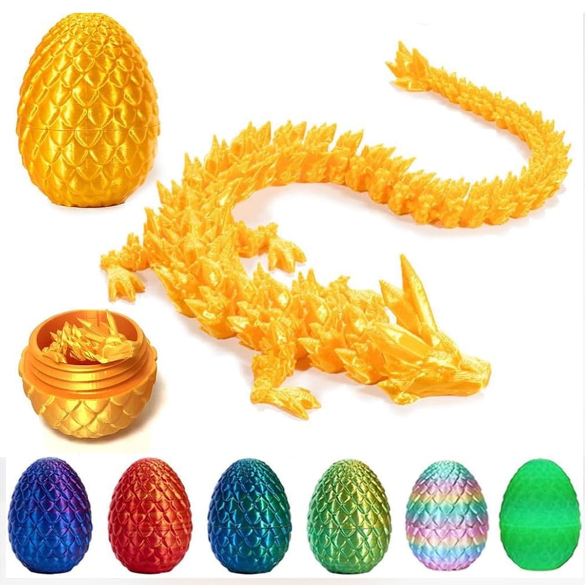 Dyues 3D Printed Dragon Egg, Mystery Crystal Dragon Egg Fidget Toys ...