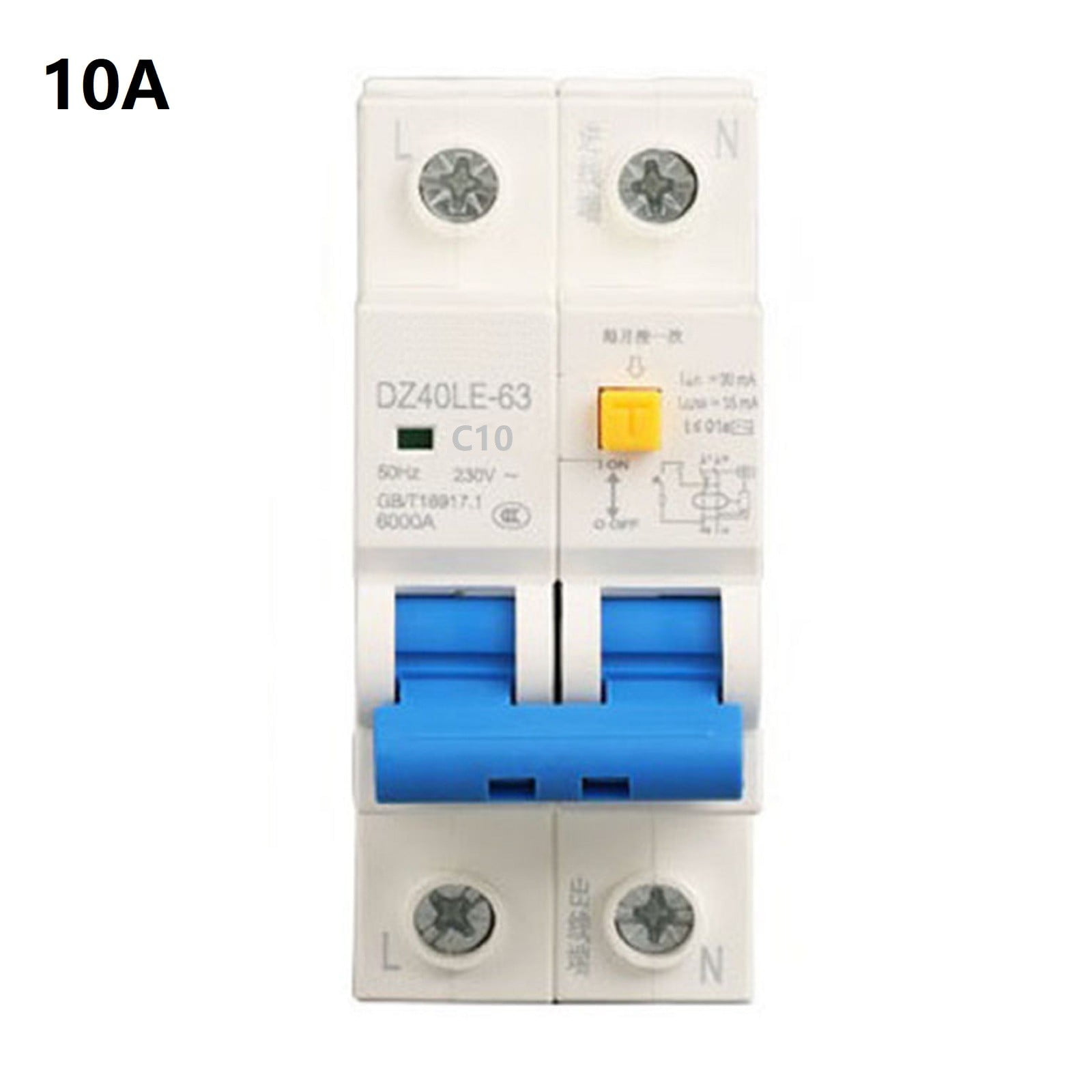 DZ47LE-63 2P Leakage circuit breaker with overload leakage protector switch 230V - Walmart.com