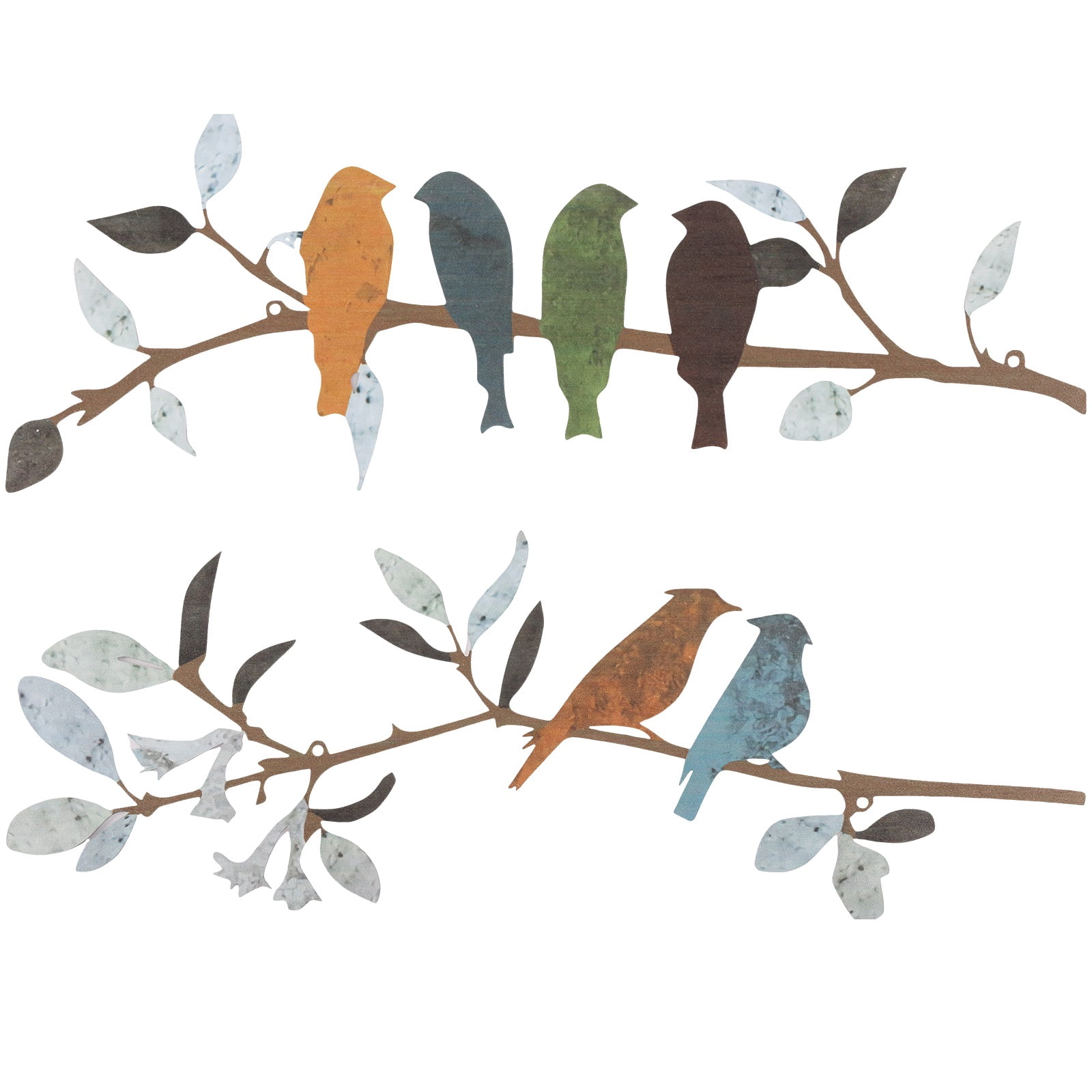 Dznils 2Pcs Metal Birds Wall Art Hanging Metal Wall Decor Birds on ...