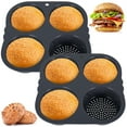 Dznils 2Pcs Silicone Burger Round Baking Mold, Non-stick, Easy Release ...