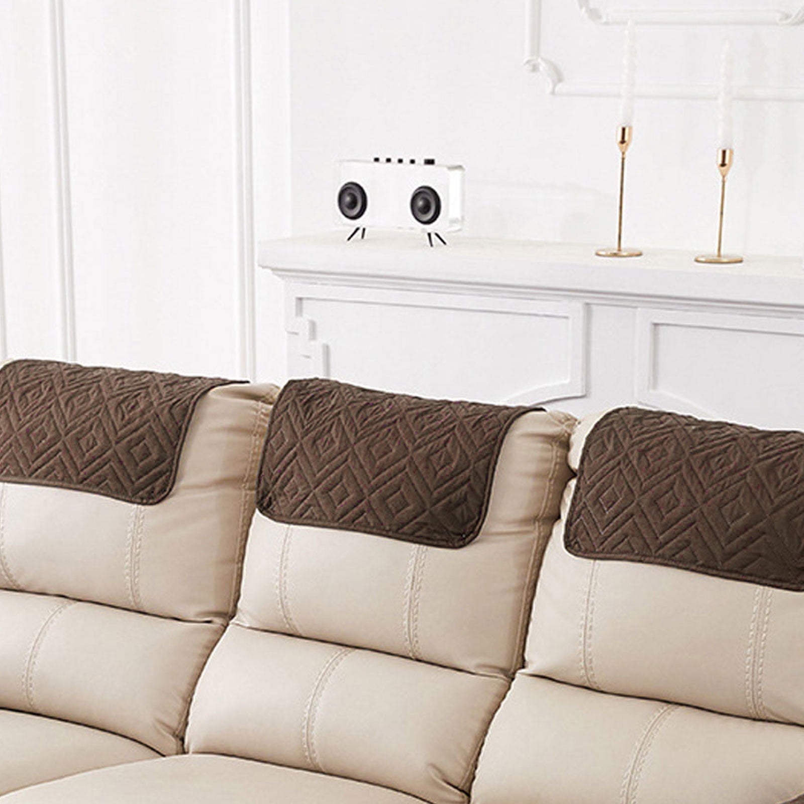 Dznils 3 Pieces Recliner Headrest Covers Polyester Couch Sofa Slipcover ...