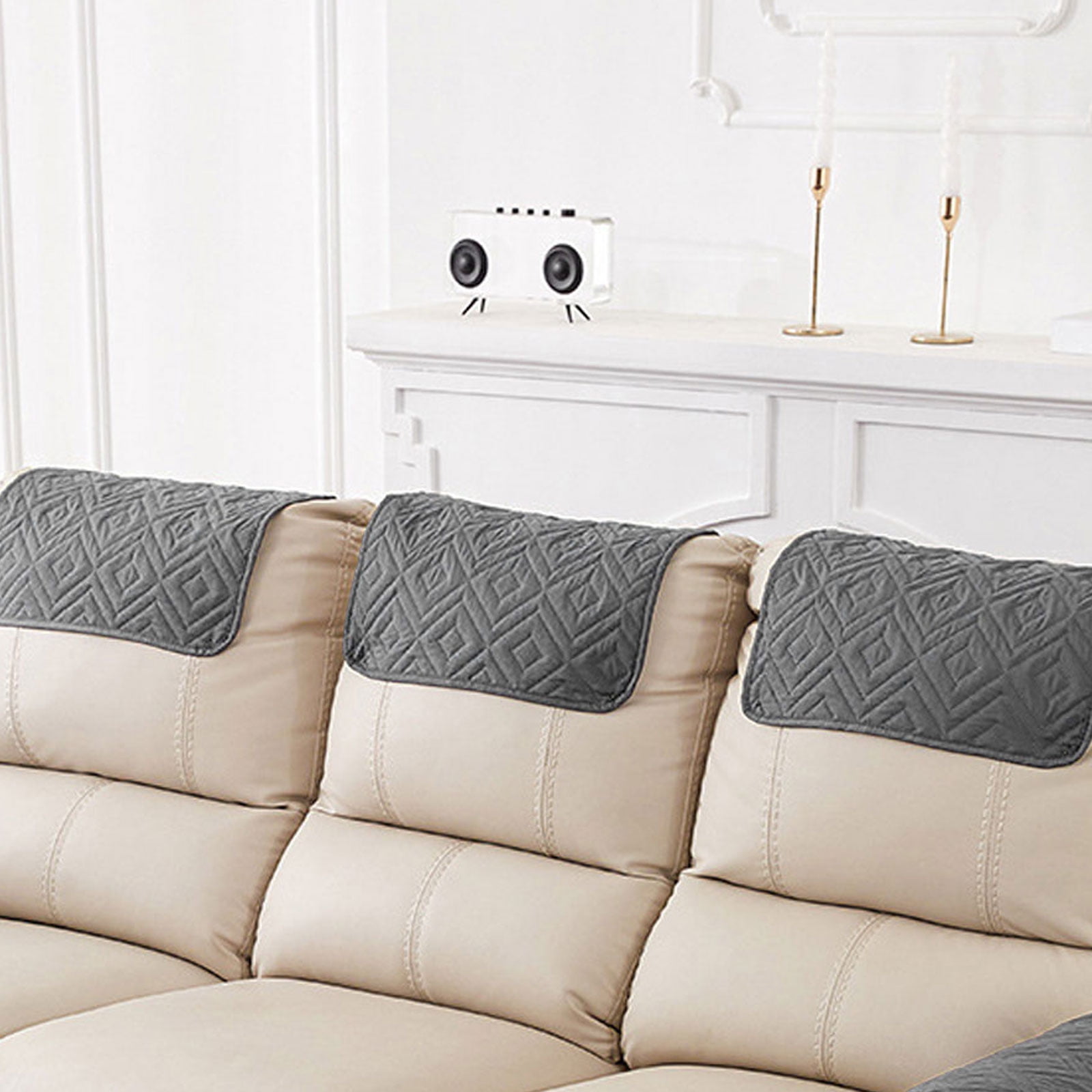 Dznils 3 Pieces Recliner Headrest Covers Polyester Couch Sofa Slipcover ...