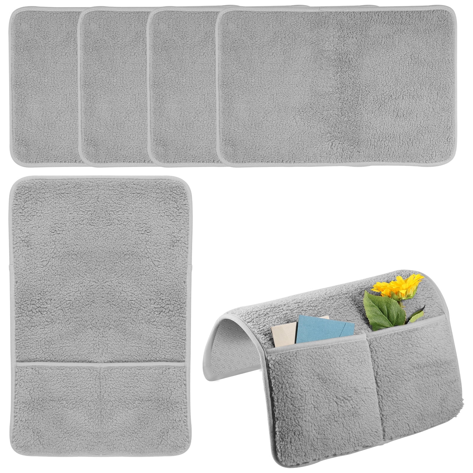 Dznils 5 Pcs Sofa Headrest Cover Sherpa Armrest Cover Furniture ...