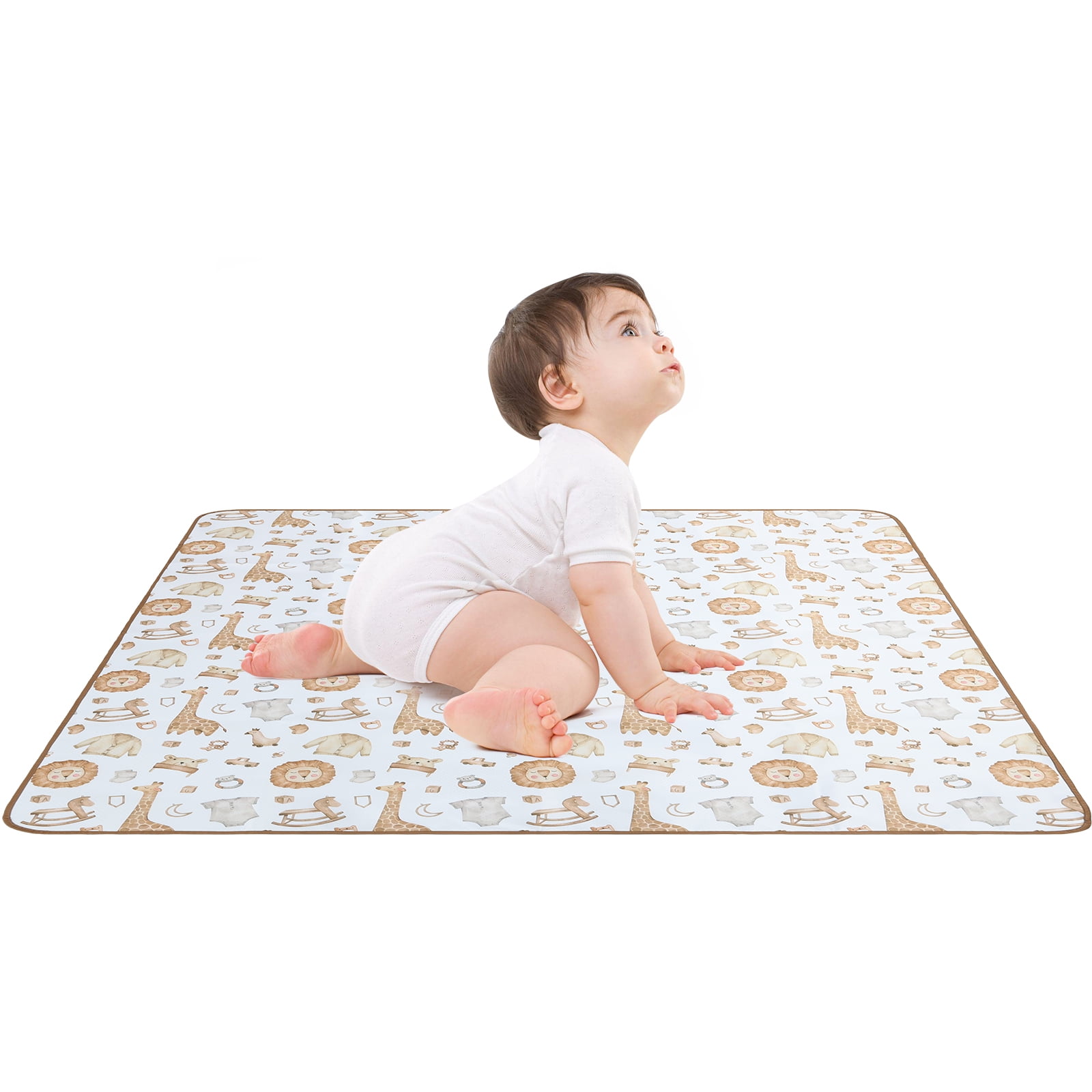 Dznils Baby Splat Mat for Under High Chair, Waterproof Non-Slip Lion ...
