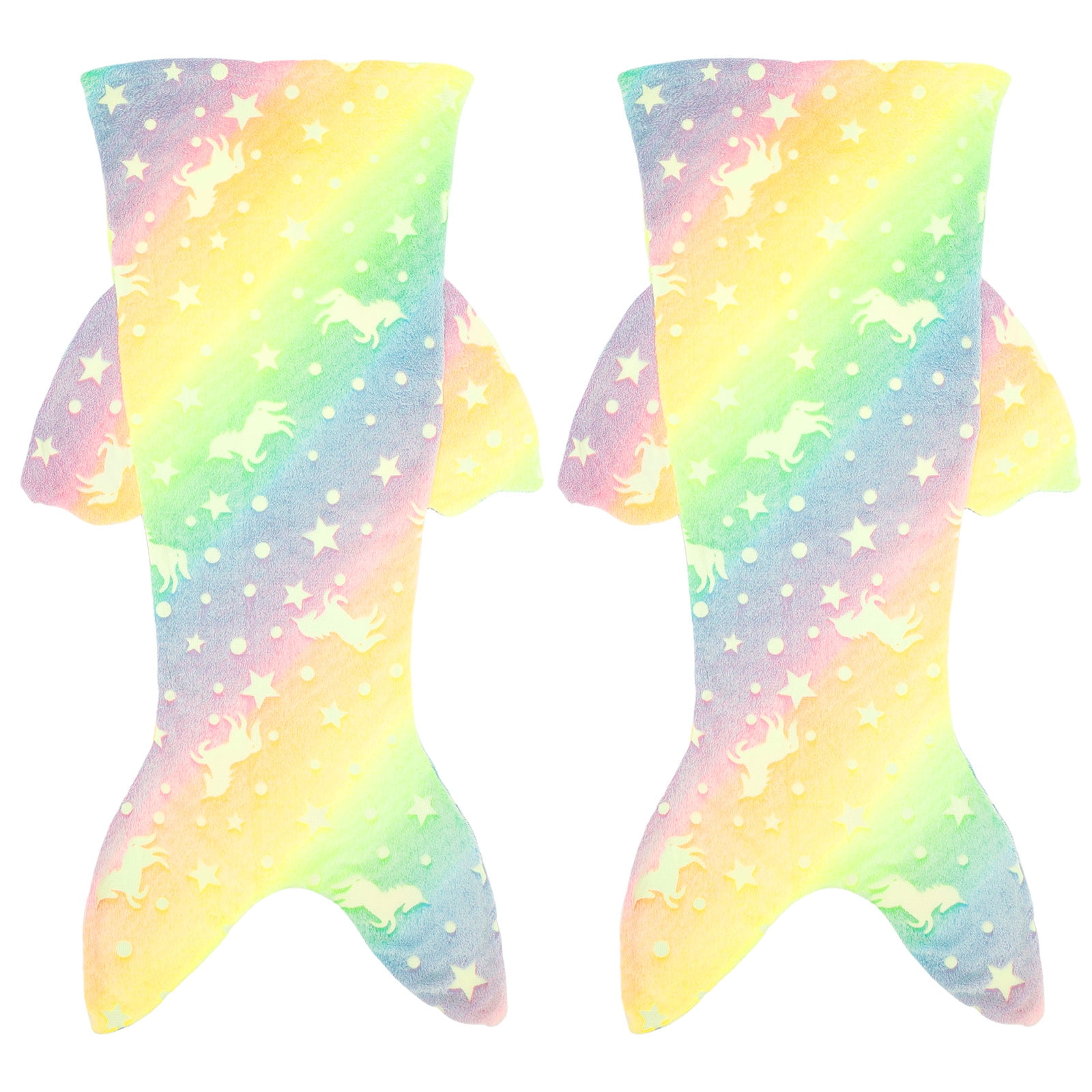 Dznils Glow in The Dark Mermaid Tail Blanket for Kids, Soft Flannel ...