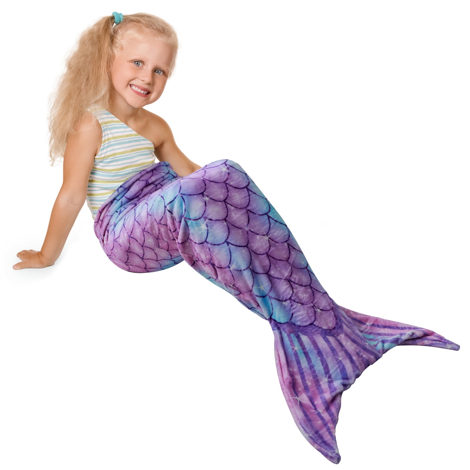 Dznils Kids' Mermaid Tail Blanket, Super Soft Plush Flannel, Ideal for ...