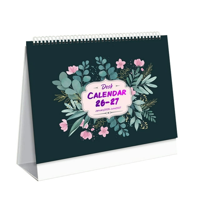E 2026 To 2027 Desk Calendar 18 Months Vertical Flip Calendar With ...