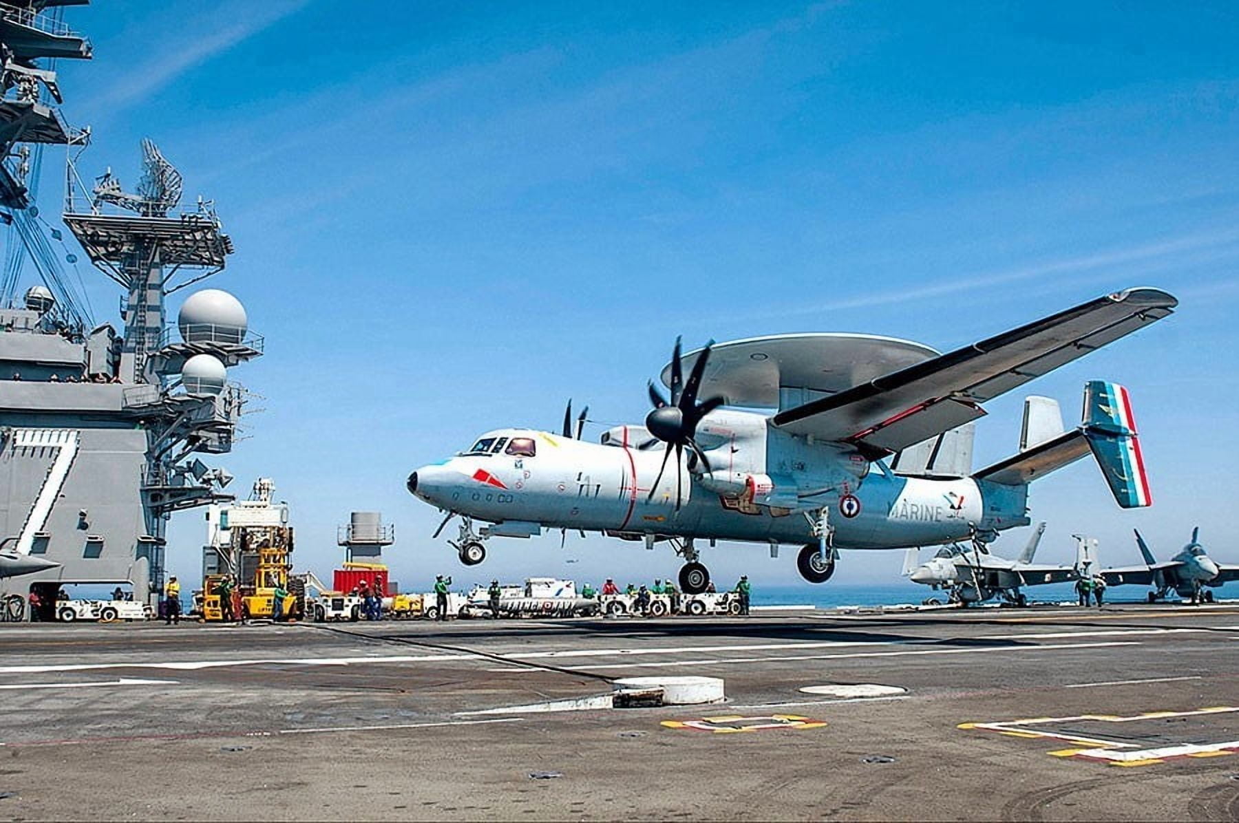 E-2C Hawkeye Aboard USS George H.W. Bush - 12x18 Inch Laminated ...