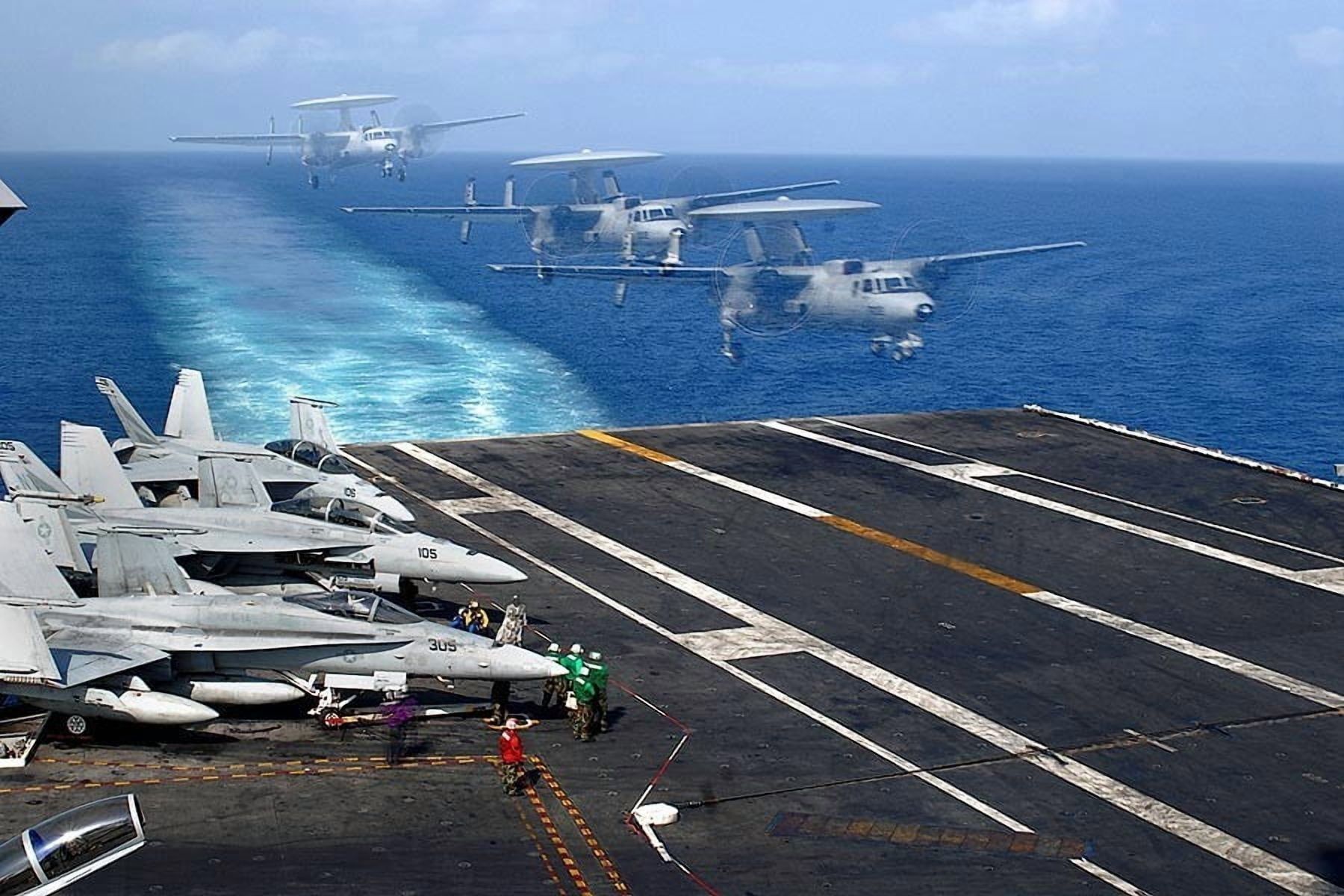 E-2C Hawkeye Landing on USS John C. Stennis - 24x36 Inch Laminated ...