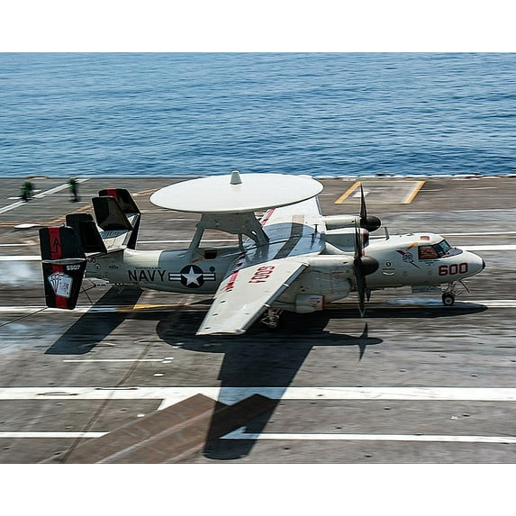 E-2C Hawkeye Lands on USS George H.W. Bush Style - B - 12x18 Inch ...