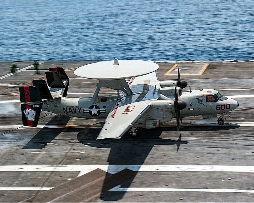 E-2C Hawkeye Lands on USS George H.W. Bush Style - B - 24x36 Inch ...