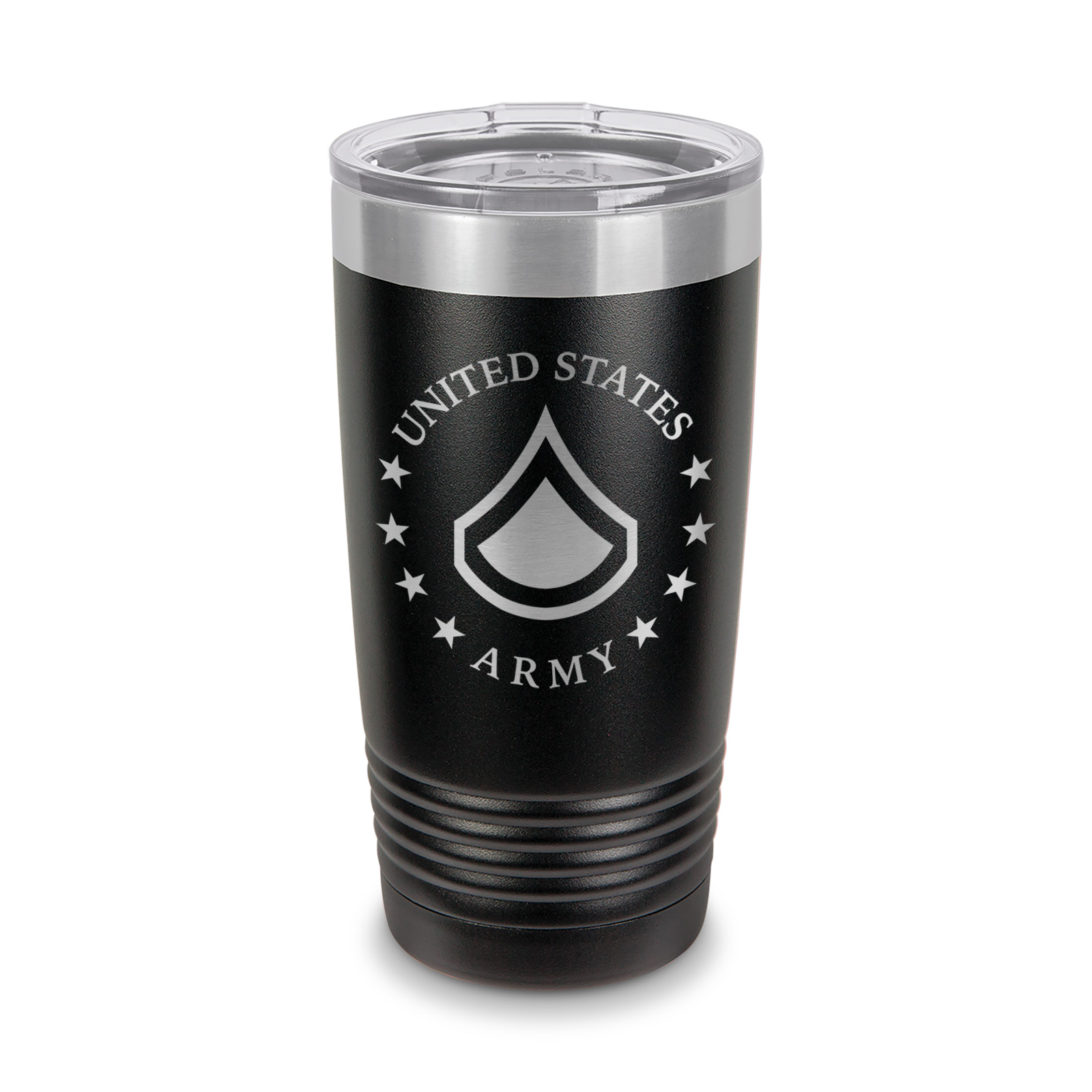 E-3 Private First Class US Army Rank Tumbler 20 oz - Laser Engraved w ...