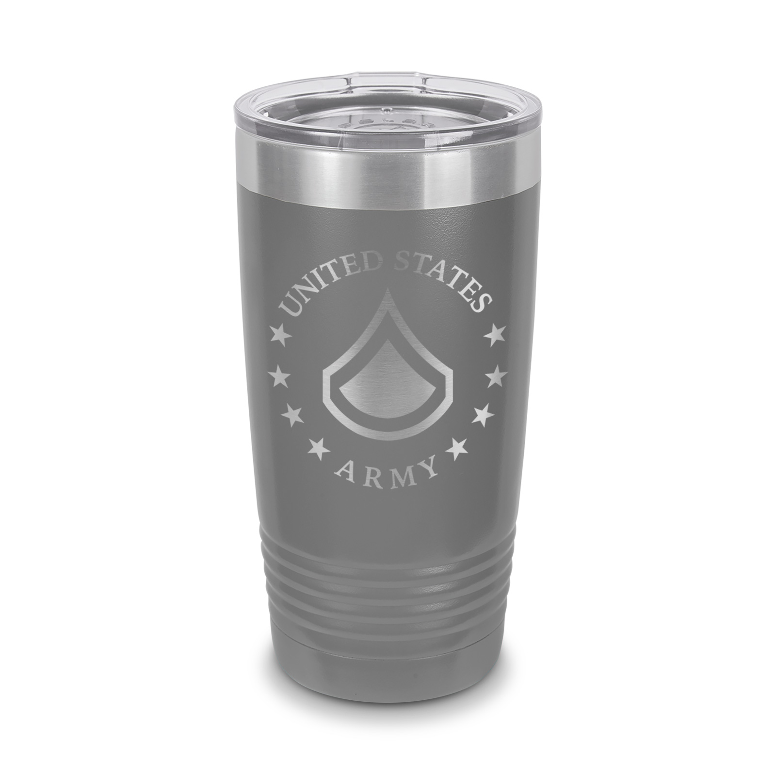 E-3 Private First Class US Army Rank Tumbler 20 oz - Laser Engraved w ...