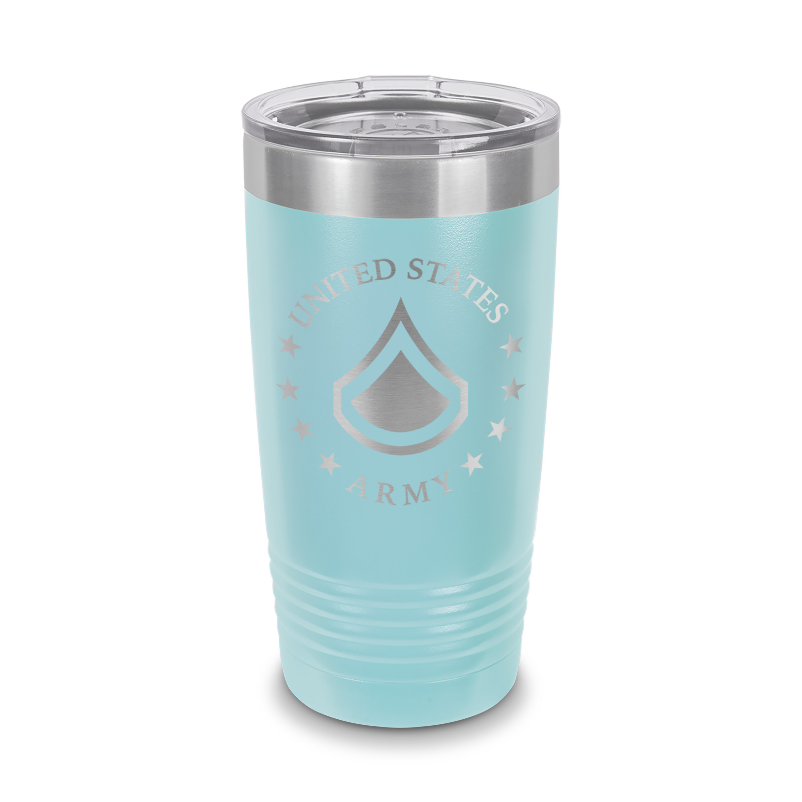 E-3 Private First Class US Army Rank Tumbler 20 oz - Laser Engraved w ...