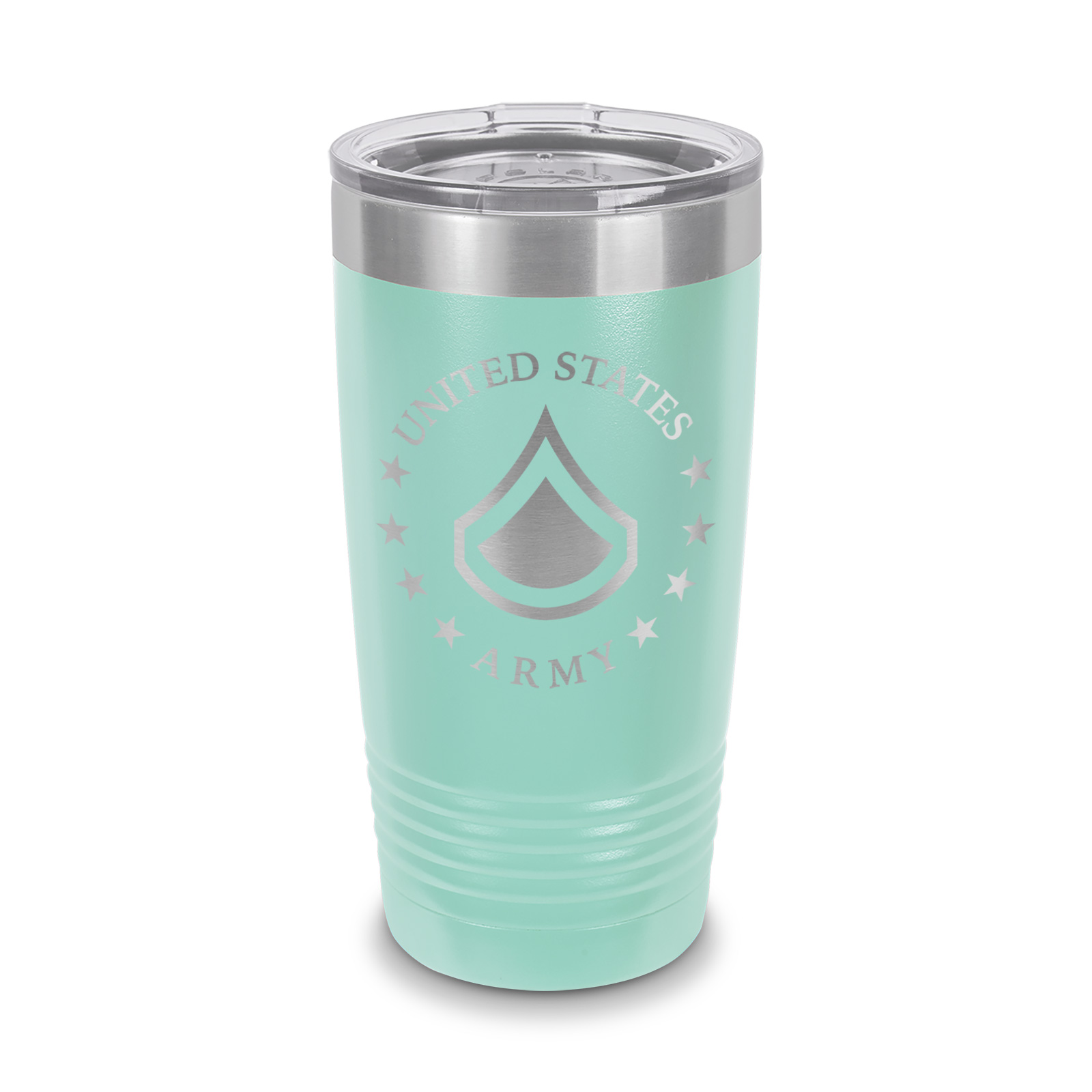 E-3 Private First Class US Army Rank Tumbler 20 oz - Laser Engraved w ...
