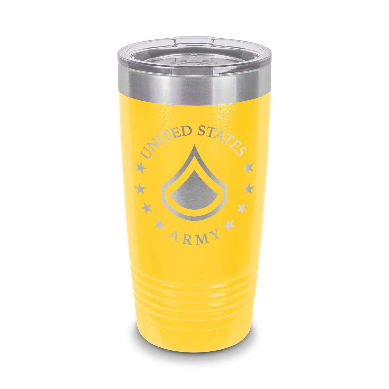 E-3 Private First Class US Army Rank Tumbler 20 oz - Laser Engraved w ...