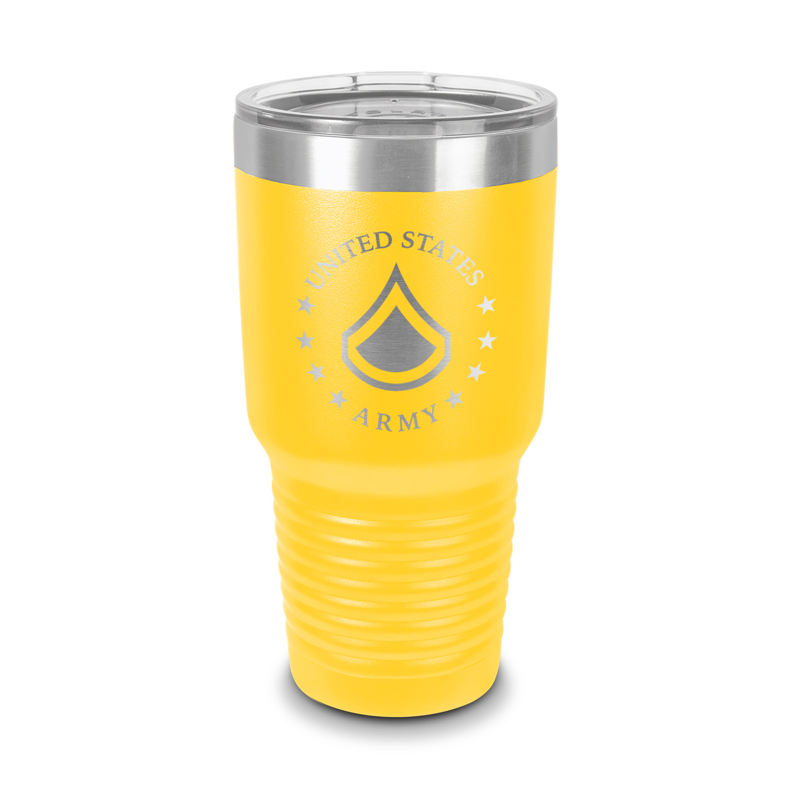 E-3 Private First Class US Army Rank Tumbler 30 oz - Laser Engraved w ...