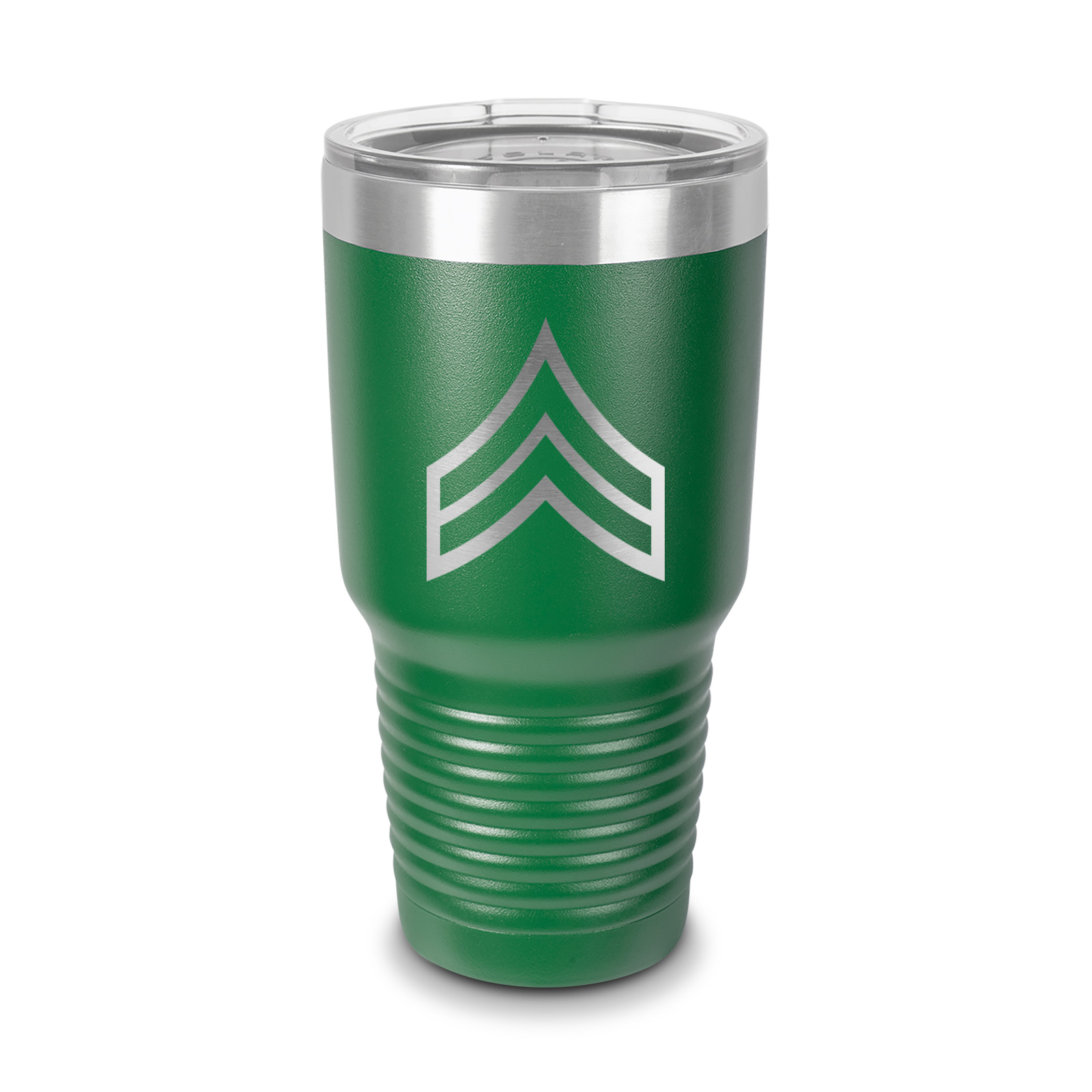 E-4 Corporal Rank Tumbler 30 oz - Laser Engraved w/ Clear Lid ...