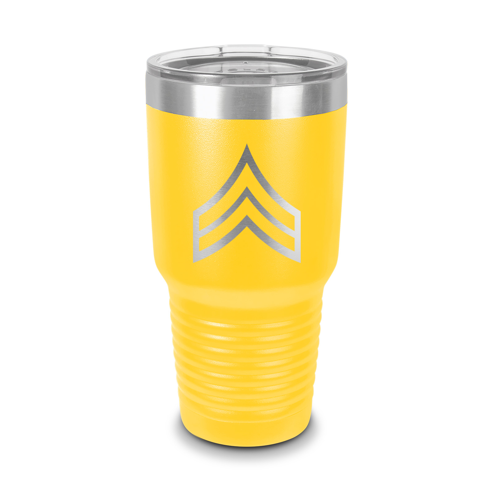 E-4 Corporal Rank Tumbler 30 oz - Laser Engraved w/ Clear Lid ...