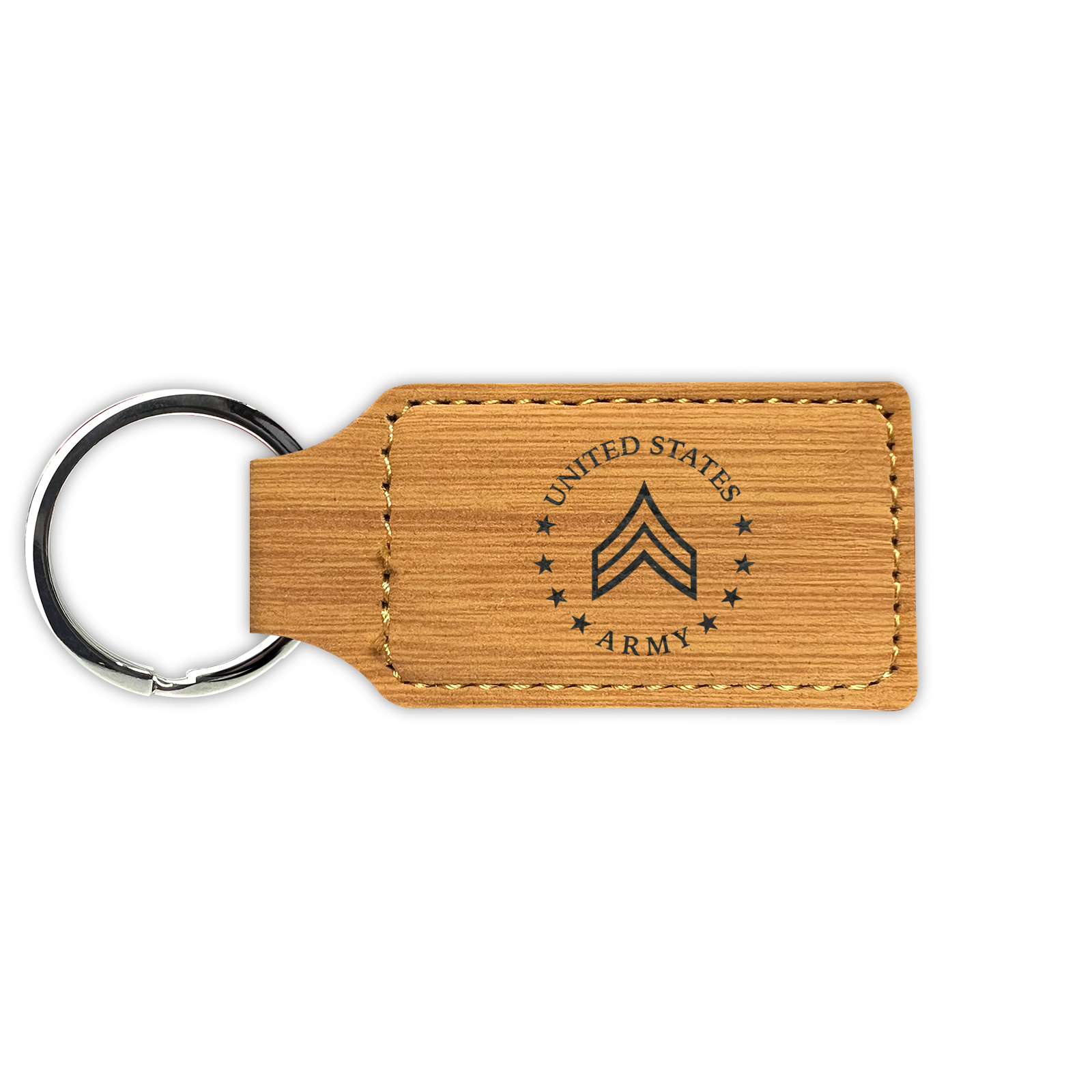 E-4 Corporal US Army Rank Keychain Leatherette Rectangle - Laser ...