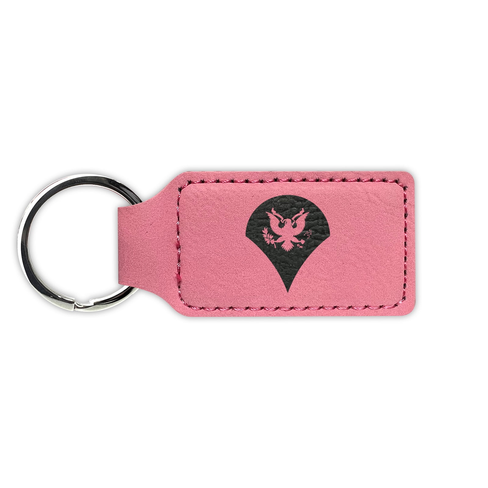 E-4 Specialist Rank Keychain Leatherette Rectangle - Laser Engraved ...