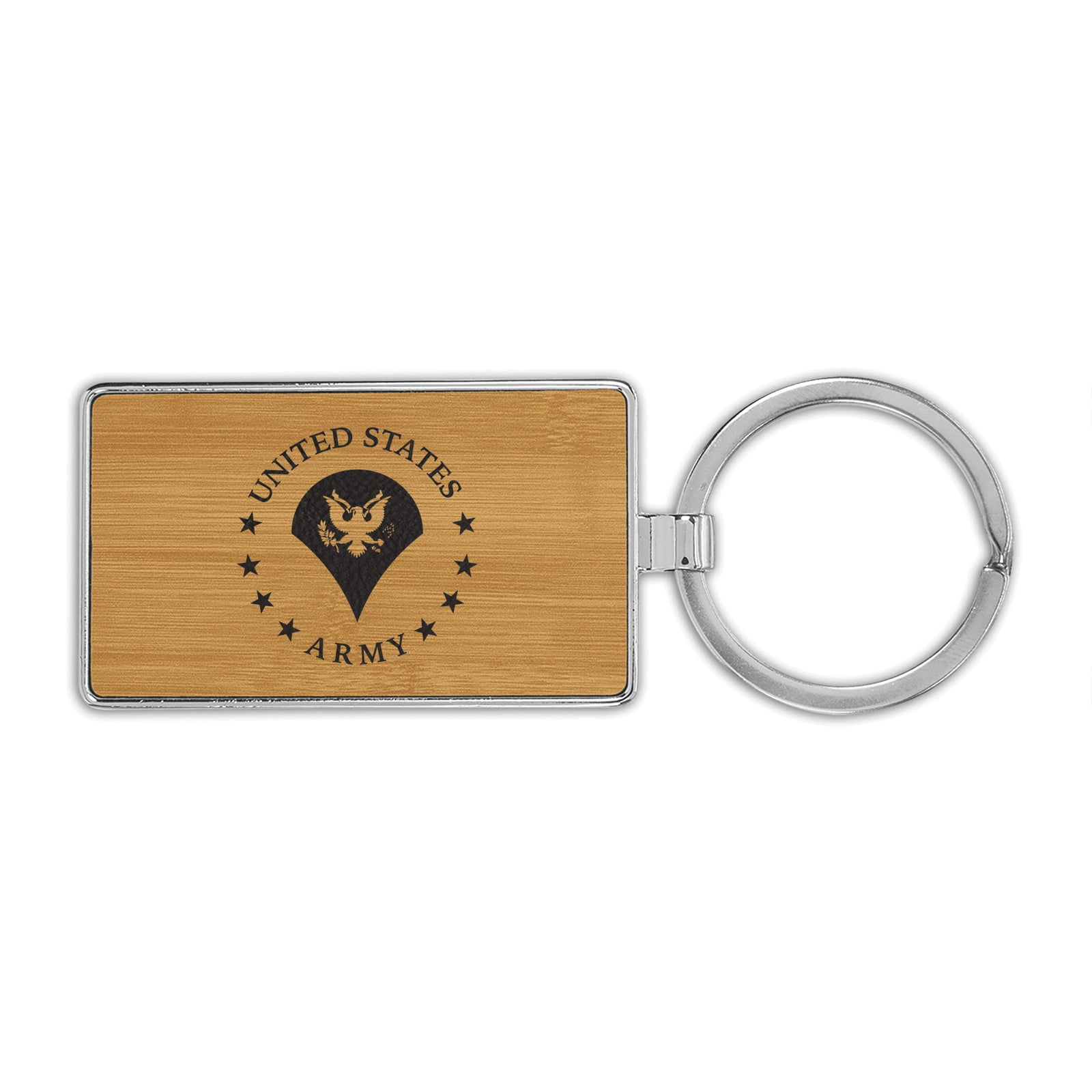 E-4 Specialist US Army Rank Premium Leatherette Keychain spc or-4 e4 ...