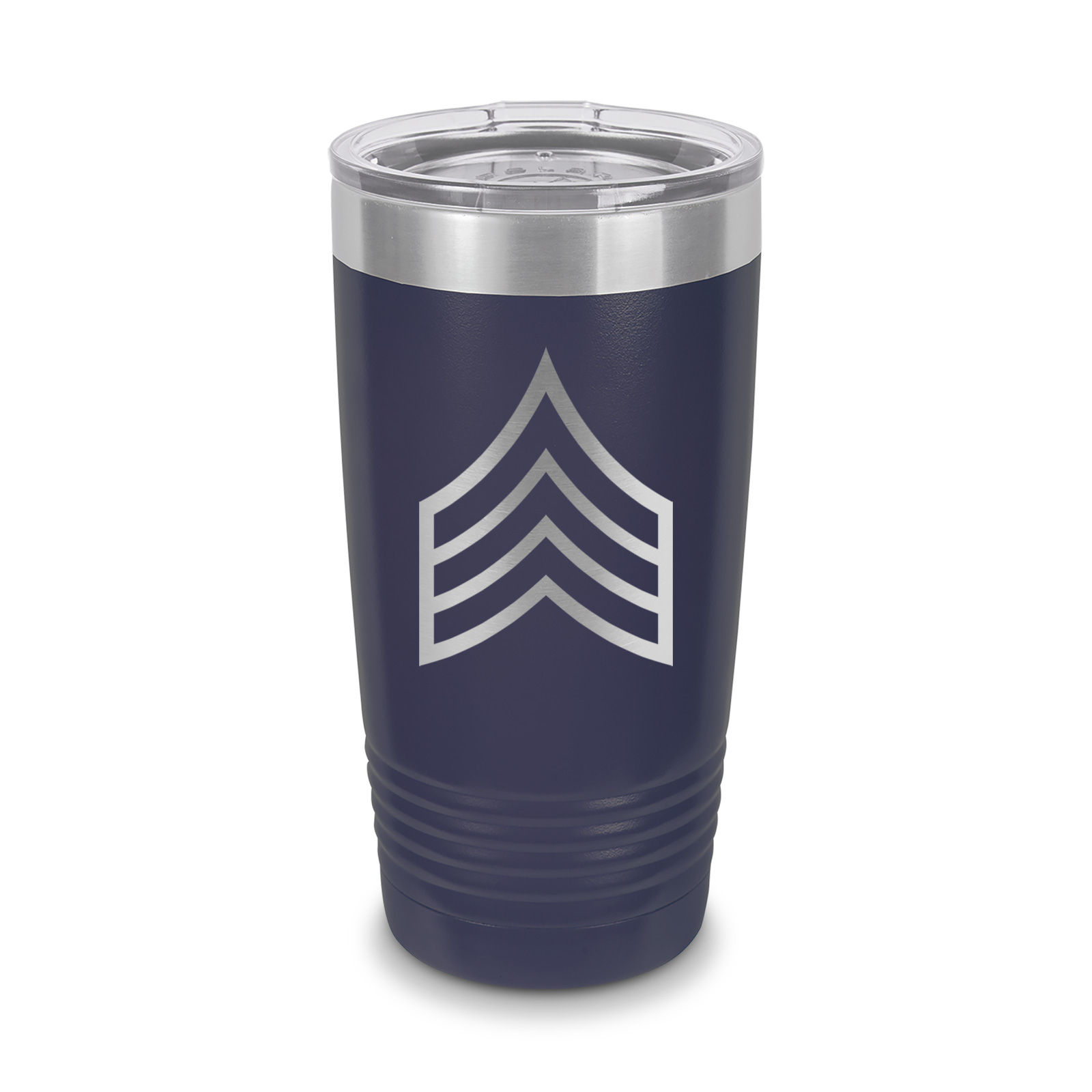 E-5 Sergeant Rank Tumbler 20 oz - Laser Engraved w/ Clear Lid ...