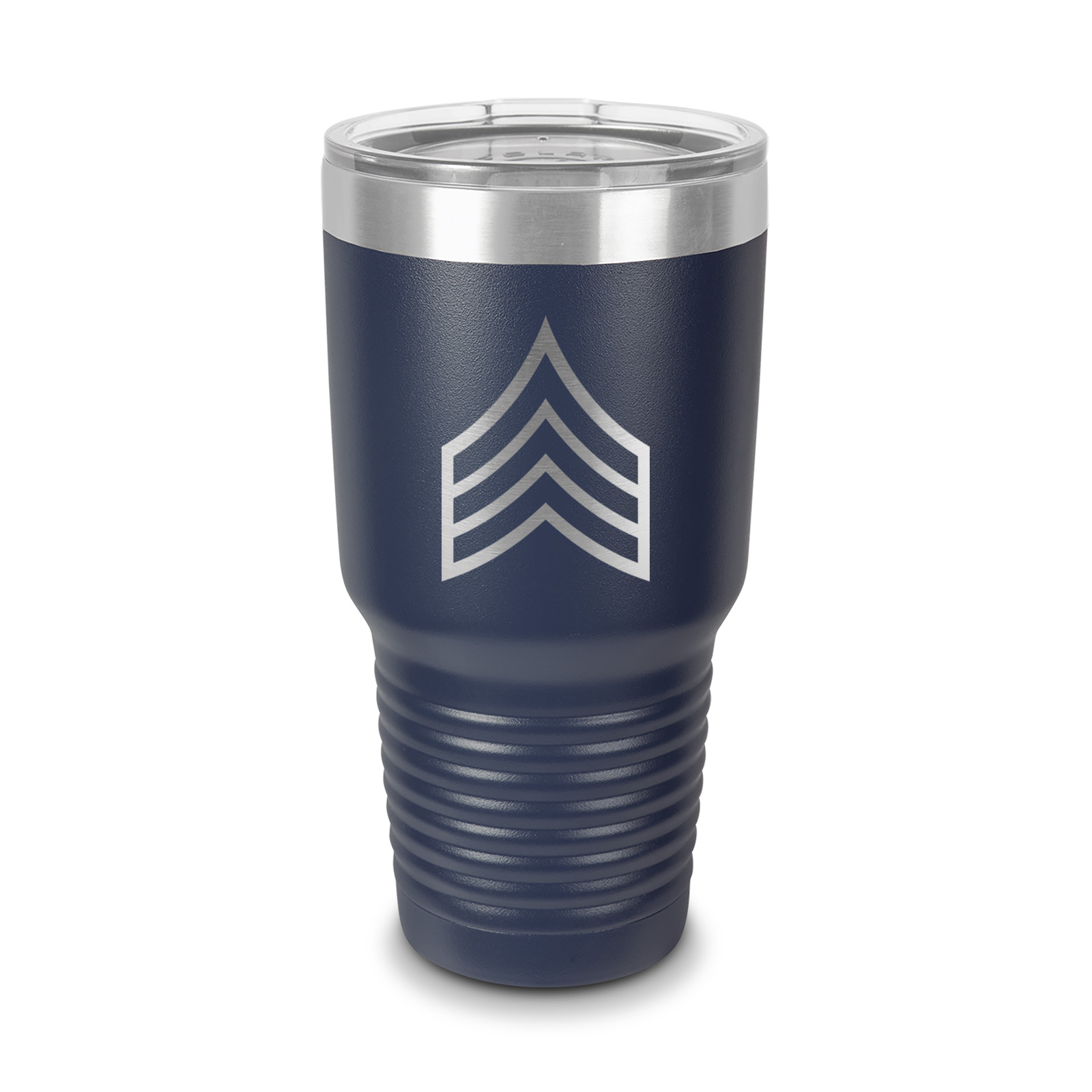 E-5 Sergeant Rank Tumbler 30 oz - Laser Engraved w/ Clear Lid ...