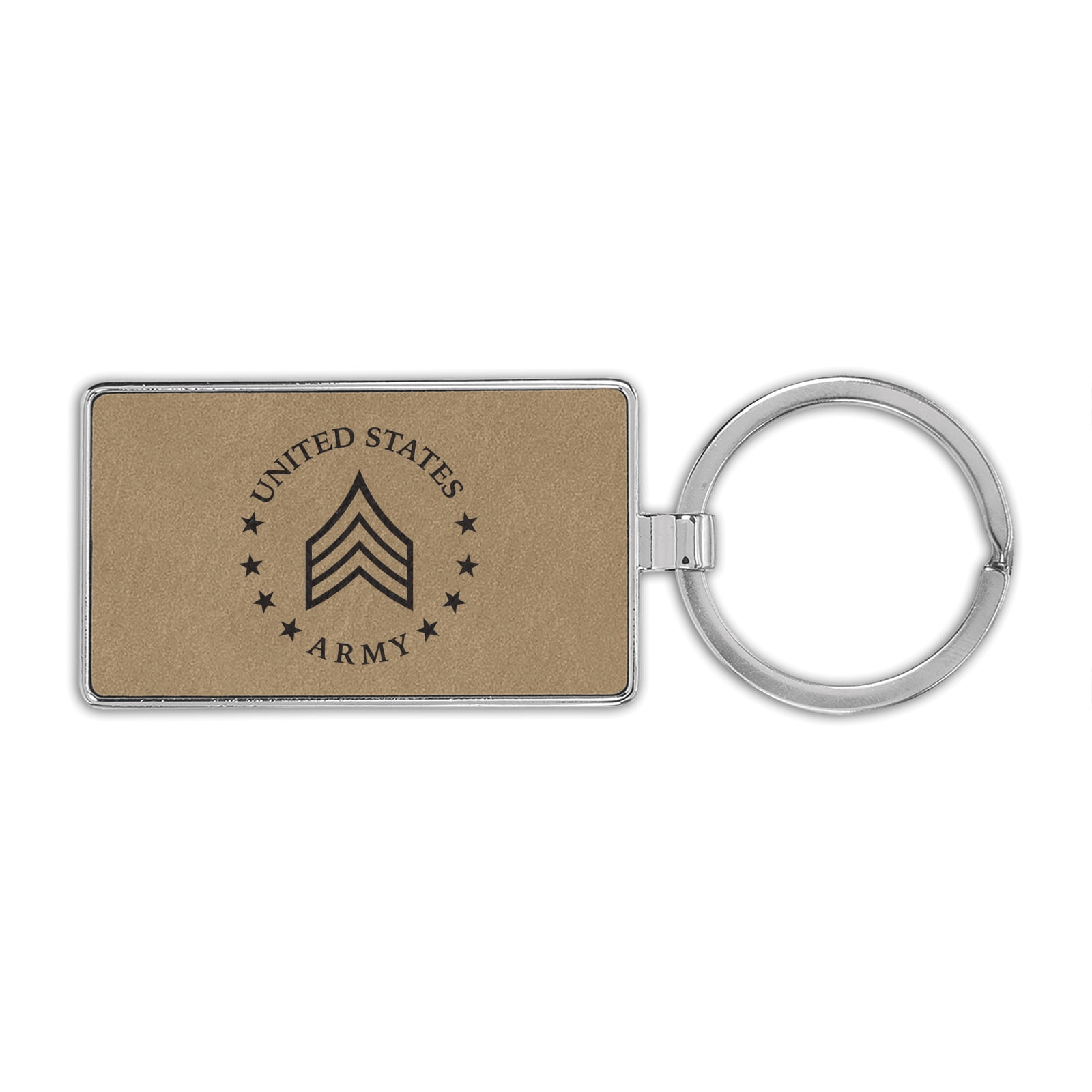 E-5 Sergeant US Army Rank Premium Leatherette Keychain sgt or-5 e5 ...