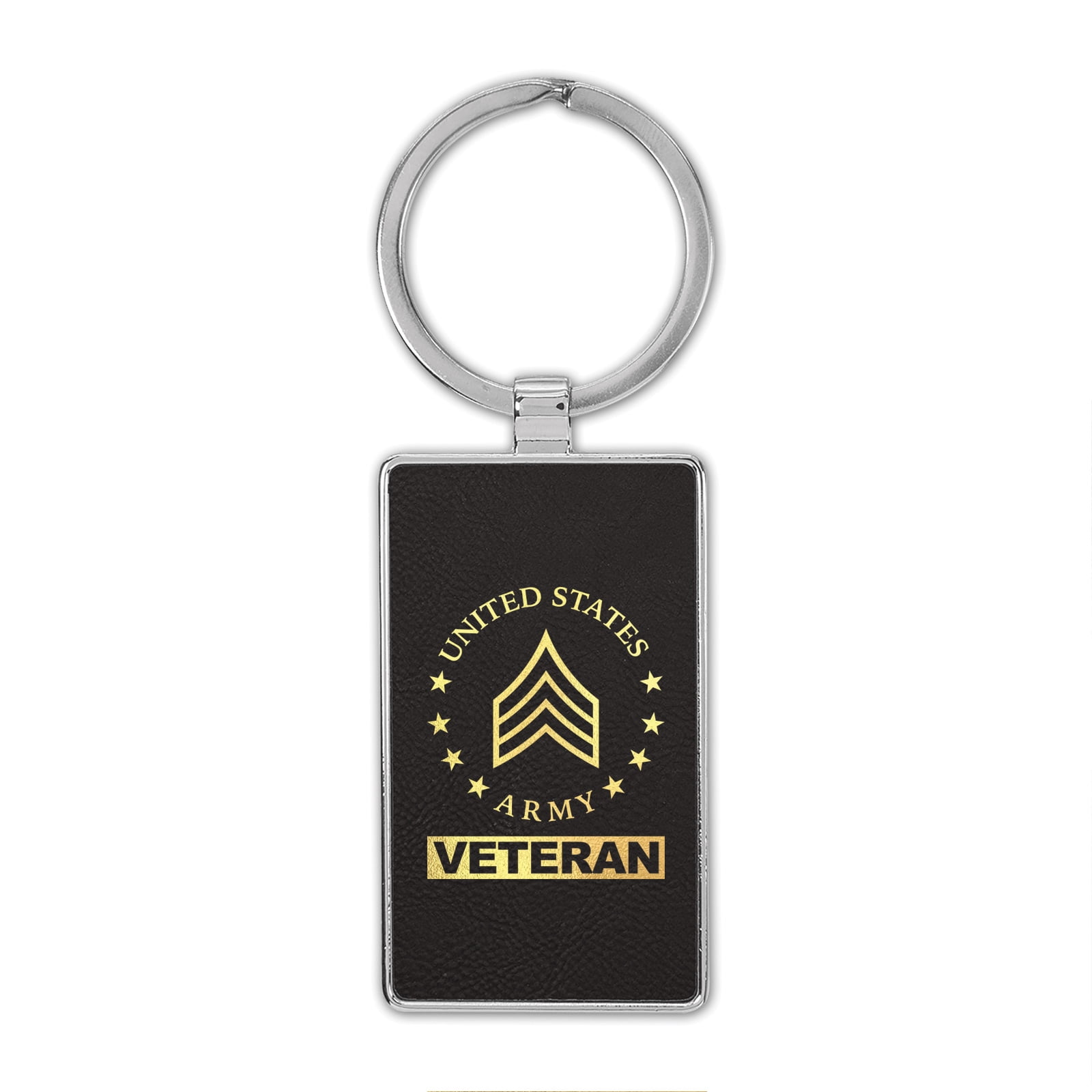 E-5 Sergeant Veteran US Army Rank Premium Leatherette Keychain sgt or-5 ...