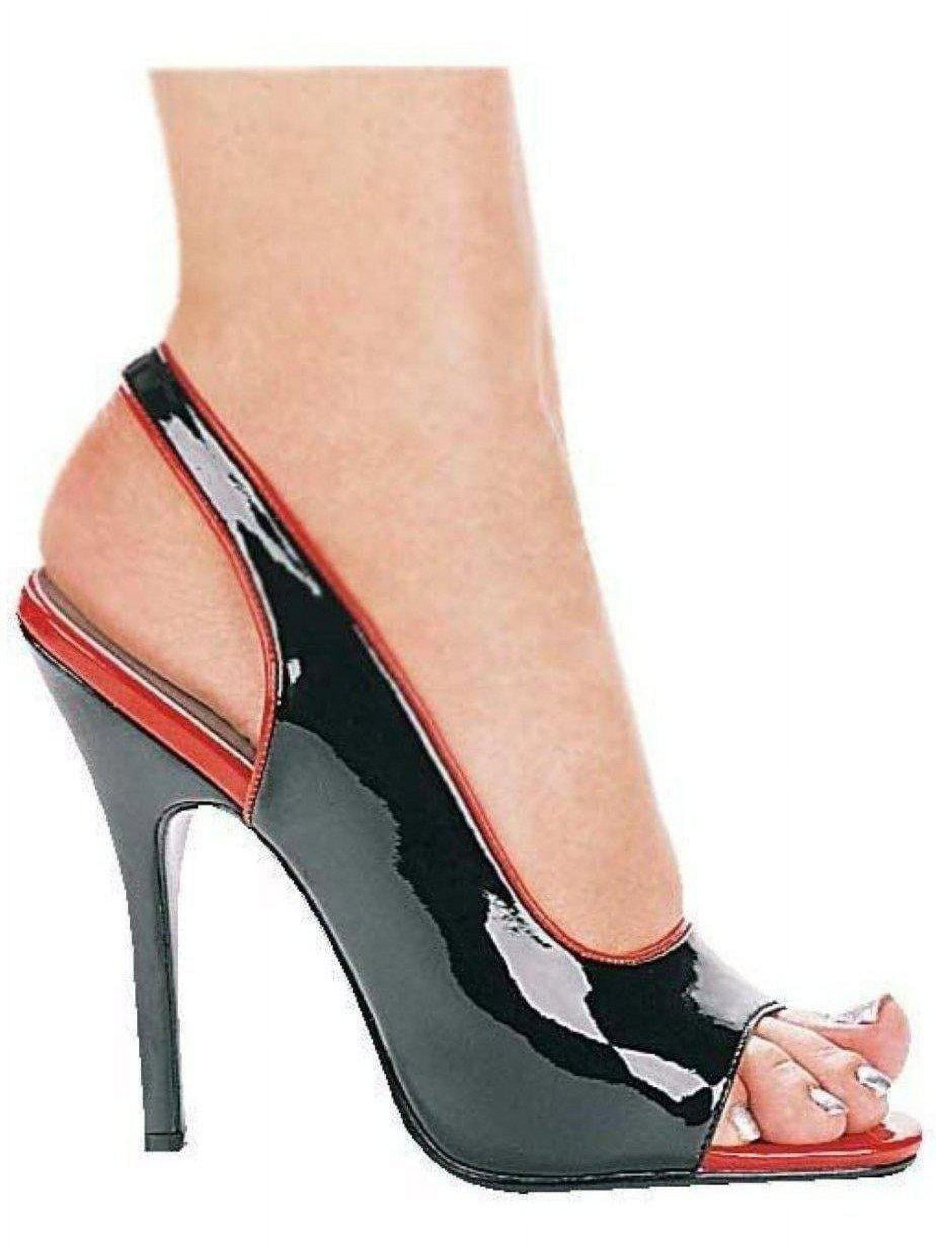 E-510-Lucia, 5" Heel Womens Two-Tone Slingback Sandal 5 / Black/Red ...