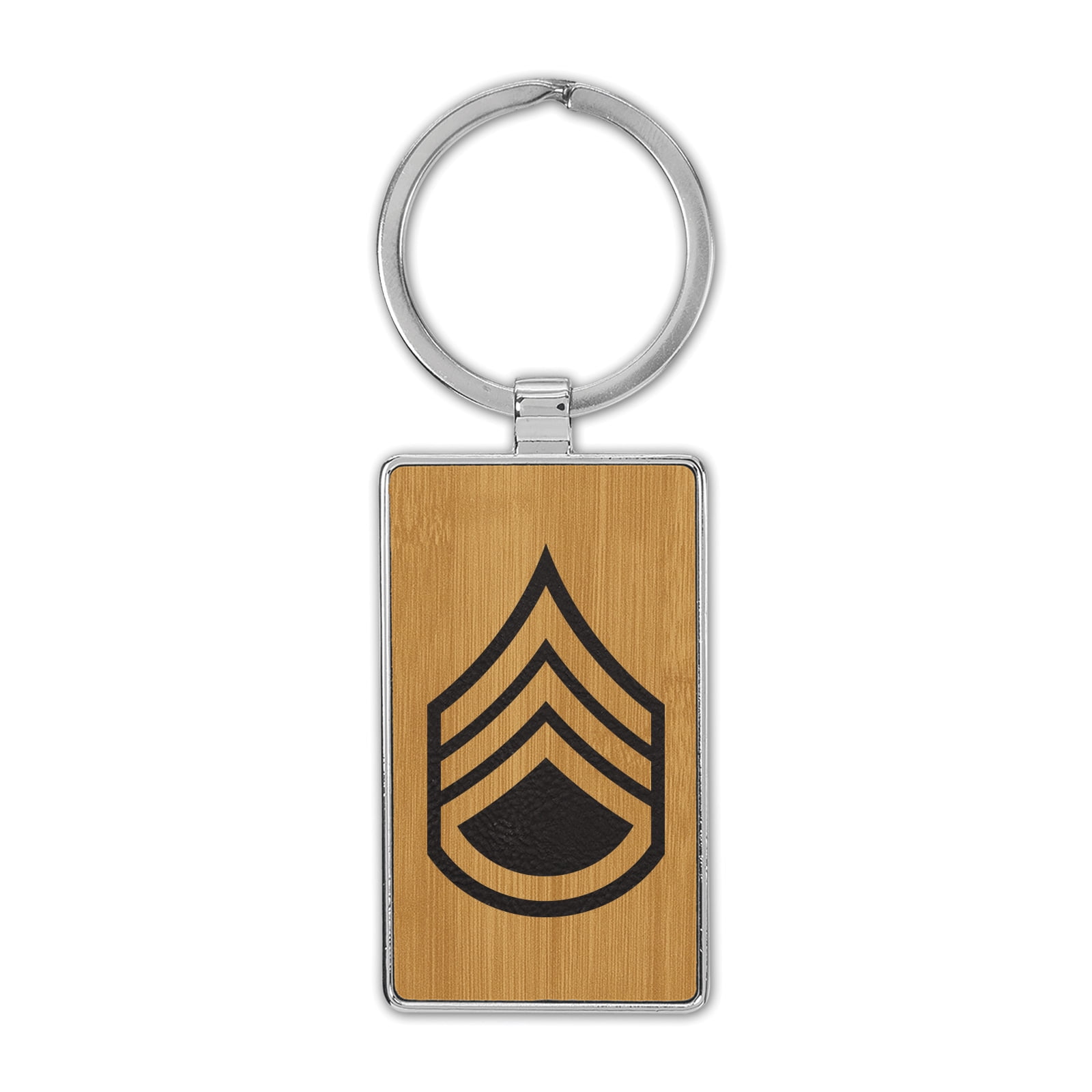 E-6 Staff Sergeant Rank Premium Leatherette Keychain ssg or-6 e6 us ...
