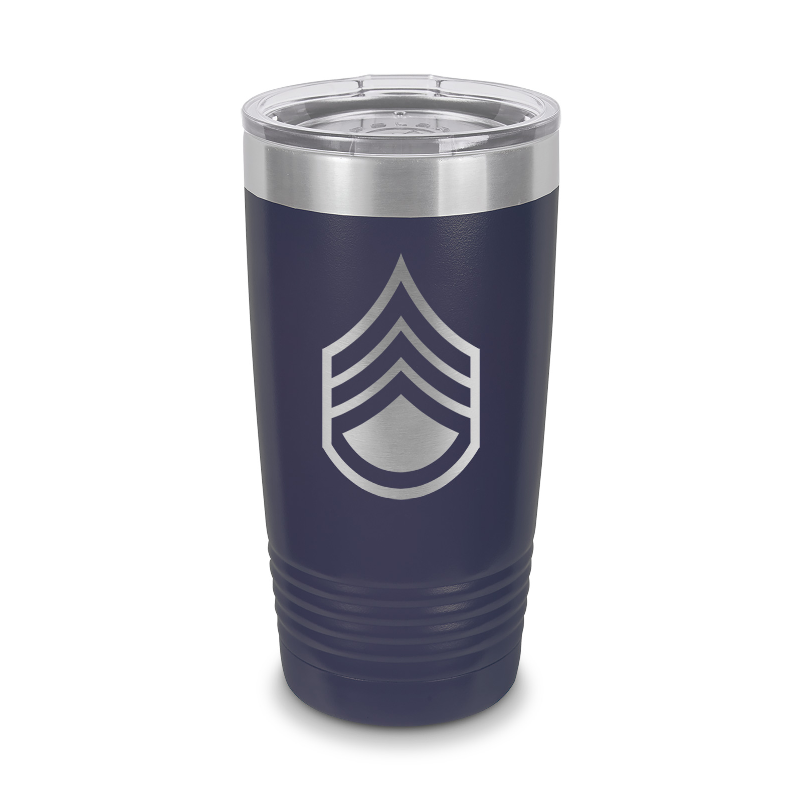 E-6 Staff Sergeant Rank Tumbler 20 oz - Laser Engraved w/ Clear Lid ...