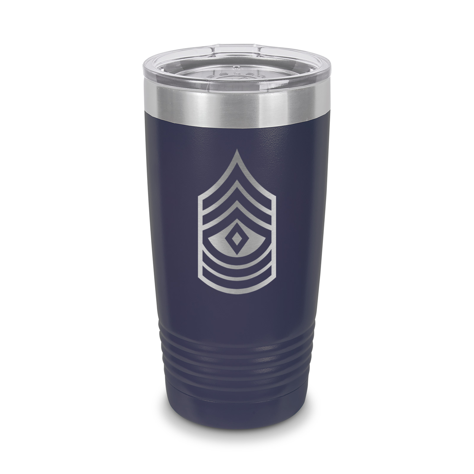 E-8 First Sergeant Rank Tumbler 20 oz - Laser Engraved w/ Clear Lid ...