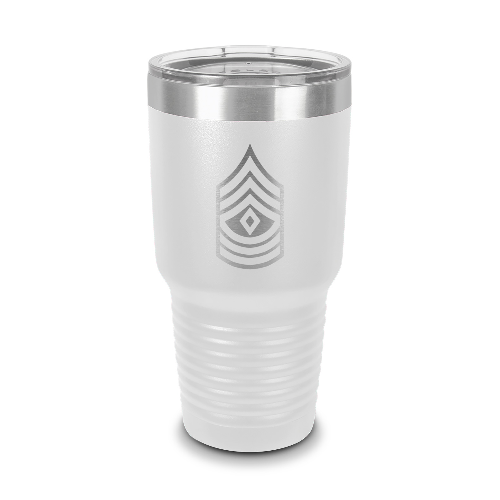 E-8 First Sergeant Rank Tumbler 30 oz - Laser Engraved w/ Clear Lid ...