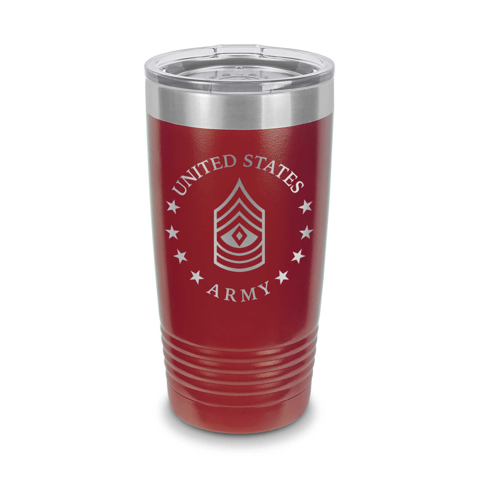 E-8 First Sergeant US Army Rank Tumbler 20 oz - Laser Engraved w/ Clear ...