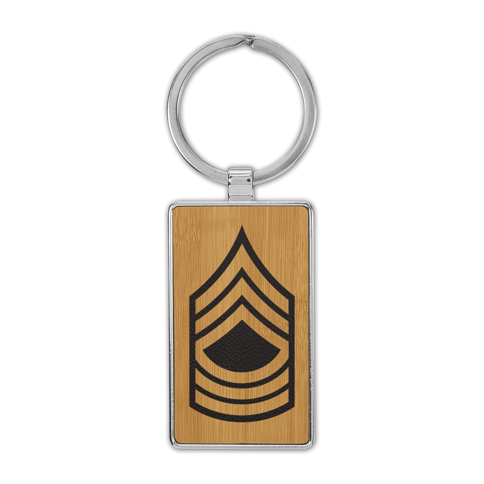 E-8 Master Sergeant Rank Premium Leatherette Keychain msg or-8 e8 us ...
