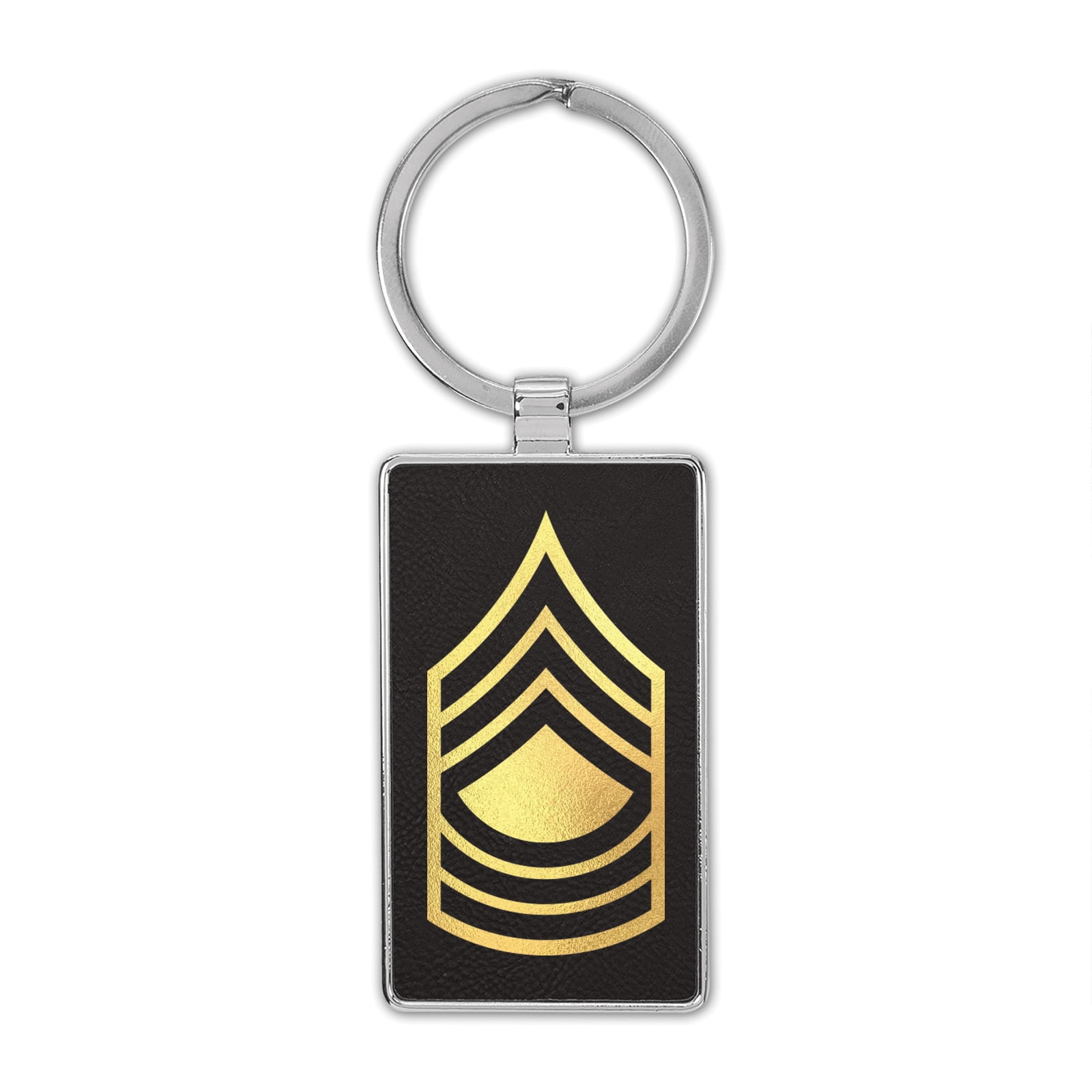 E-8 Master Sergeant Rank Premium Leatherette Keychain msg or-8 e8 us ...
