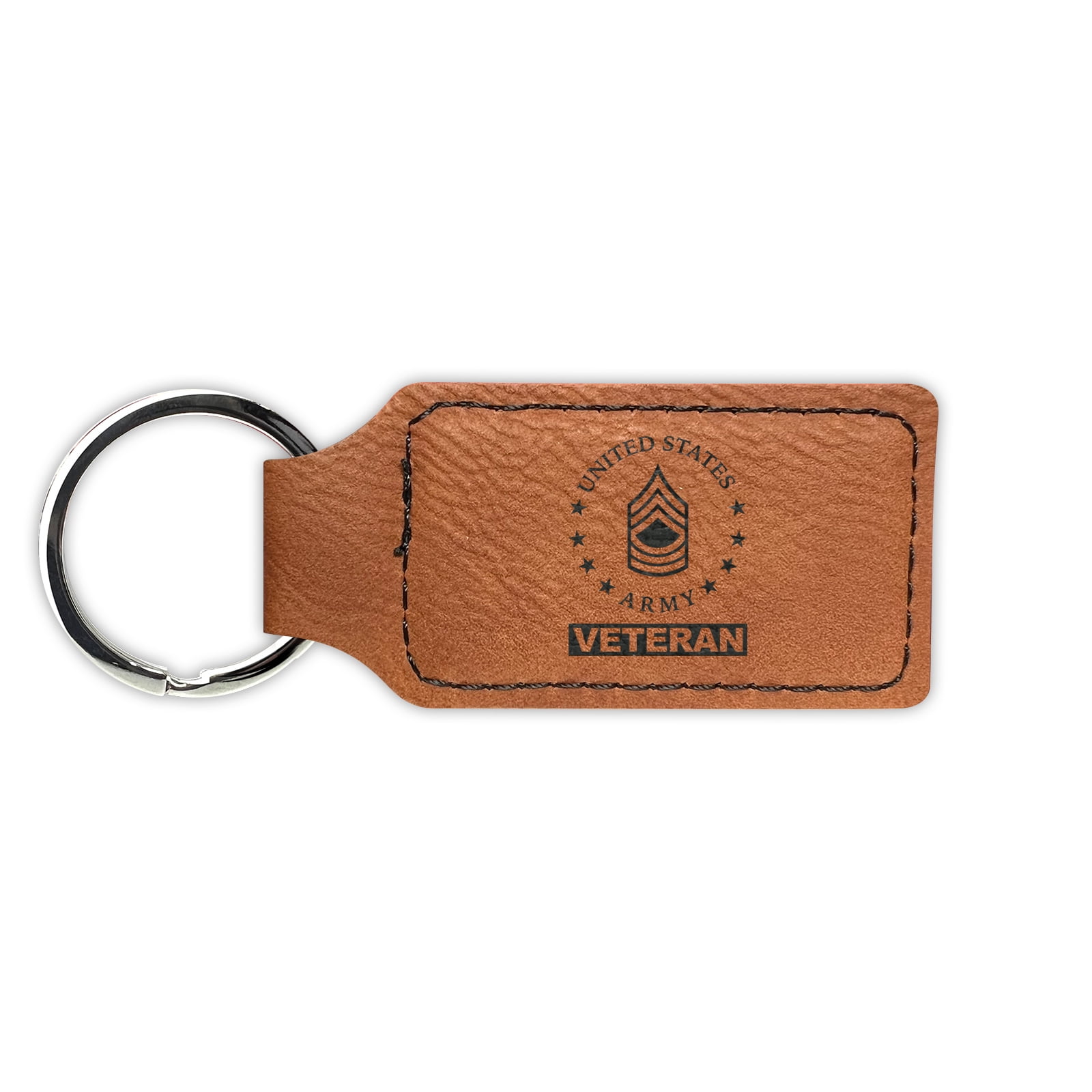 E-8 Master Sergeant Veteran US Army Rank Keychain Leatherette Rectangle ...