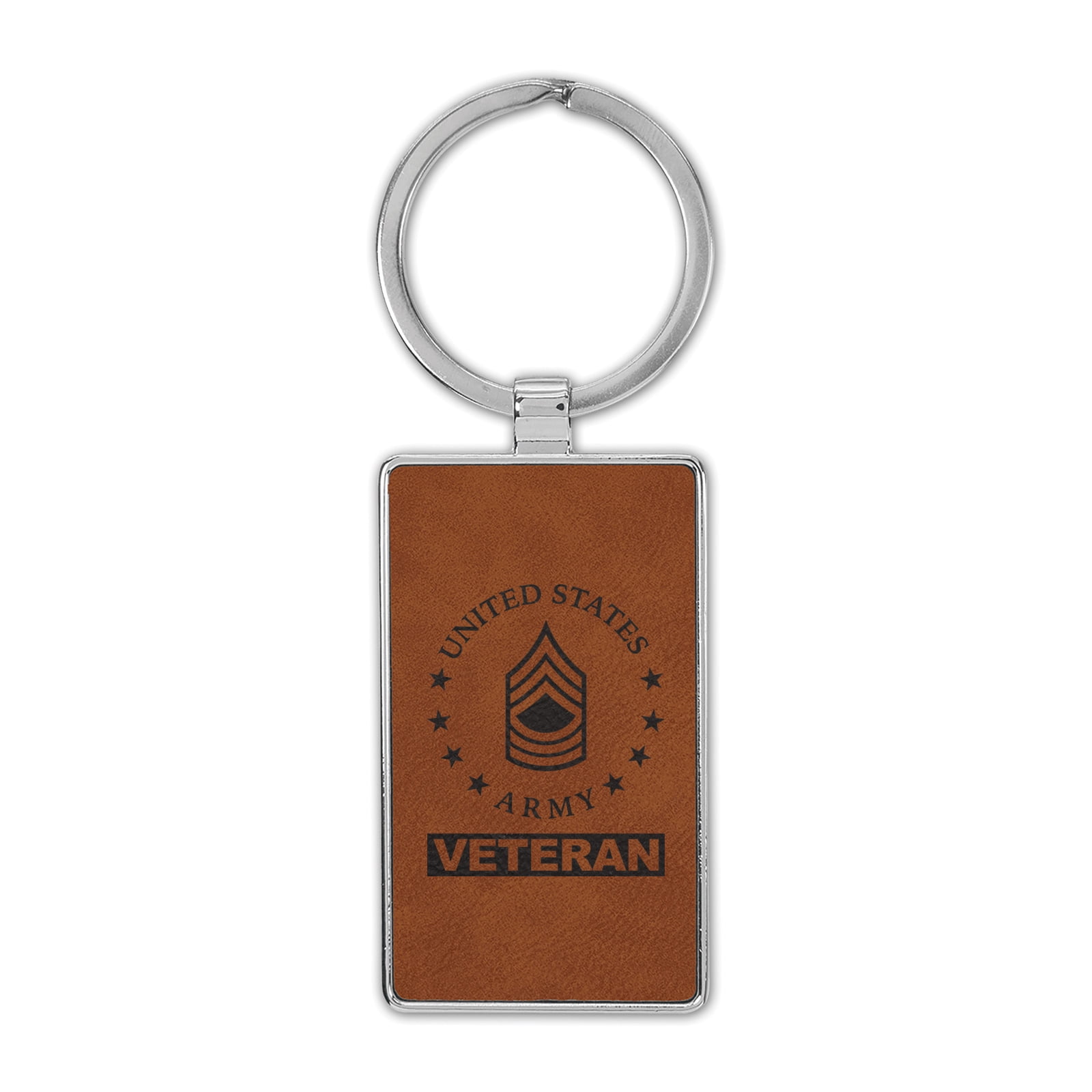 E-8 Master Sergeant Veteran US Army Rank Premium Leatherette Keychain ...