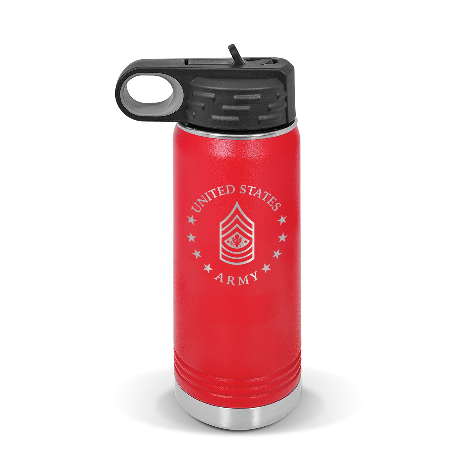 E-9 Command Sergeant Marjor US Army Rank Water Bottle 20 oz - Laser ...