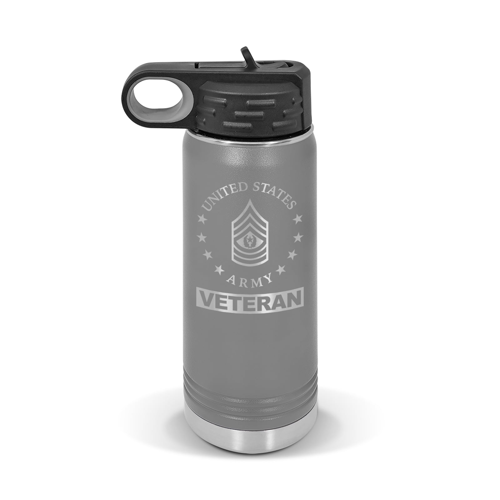 E-9 Sergeant Major of the Army Veteran US Army Rank Water Bottle 20 oz ...