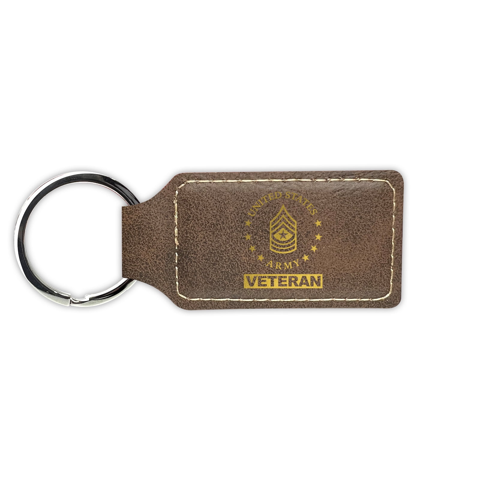 E-9 Sergeant Major Veteran US Army Rank Keychain Leatherette Rectangle ...