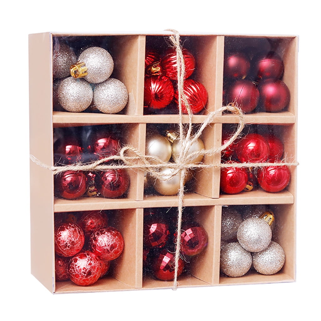 E 99-Pack Christmas Baubles, 4Cm Pvc Shatterproof Tree Ornaments, Bulk ...
