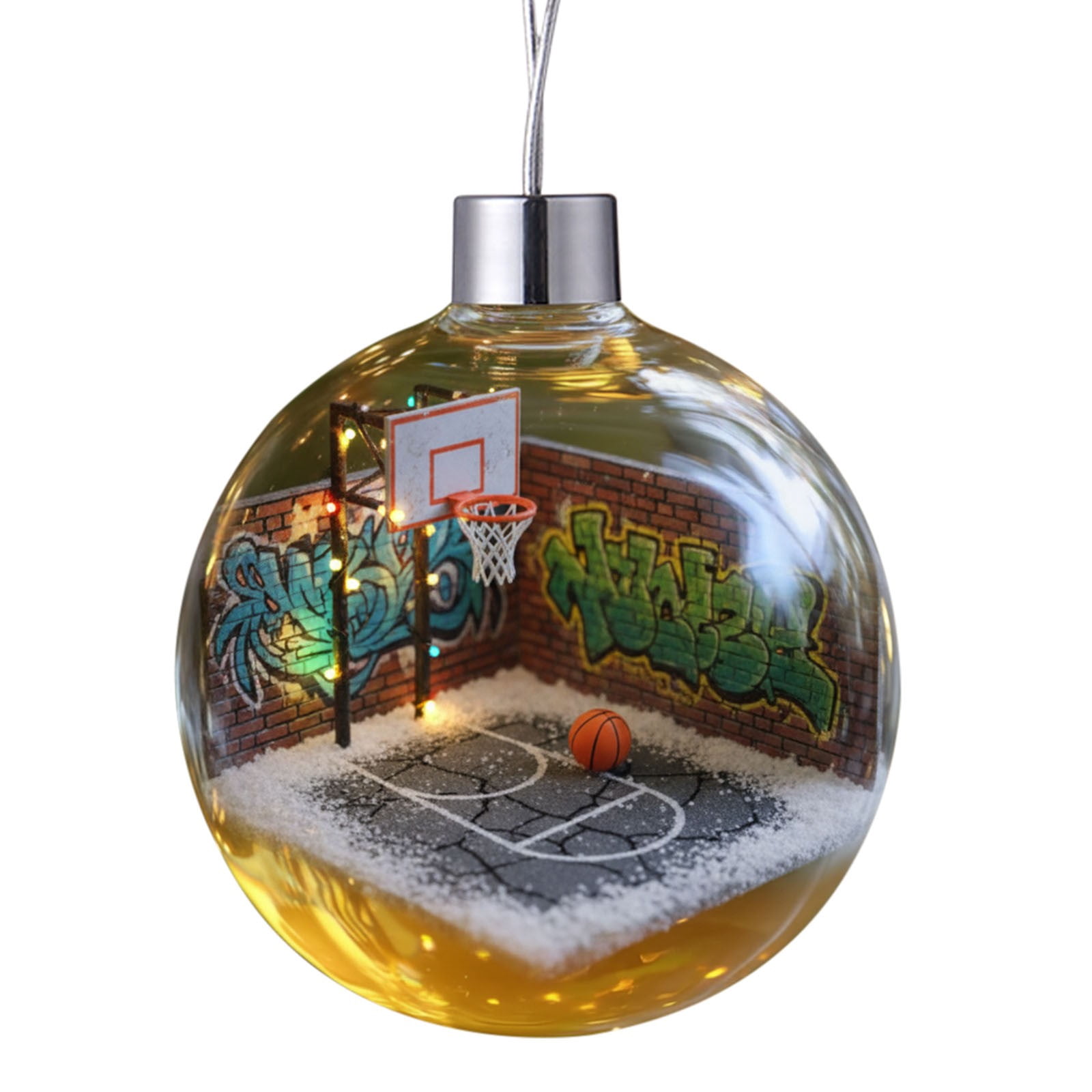 E Acrylic Sports Balls Christmas Ornaments For Tree With Sports Scene ...