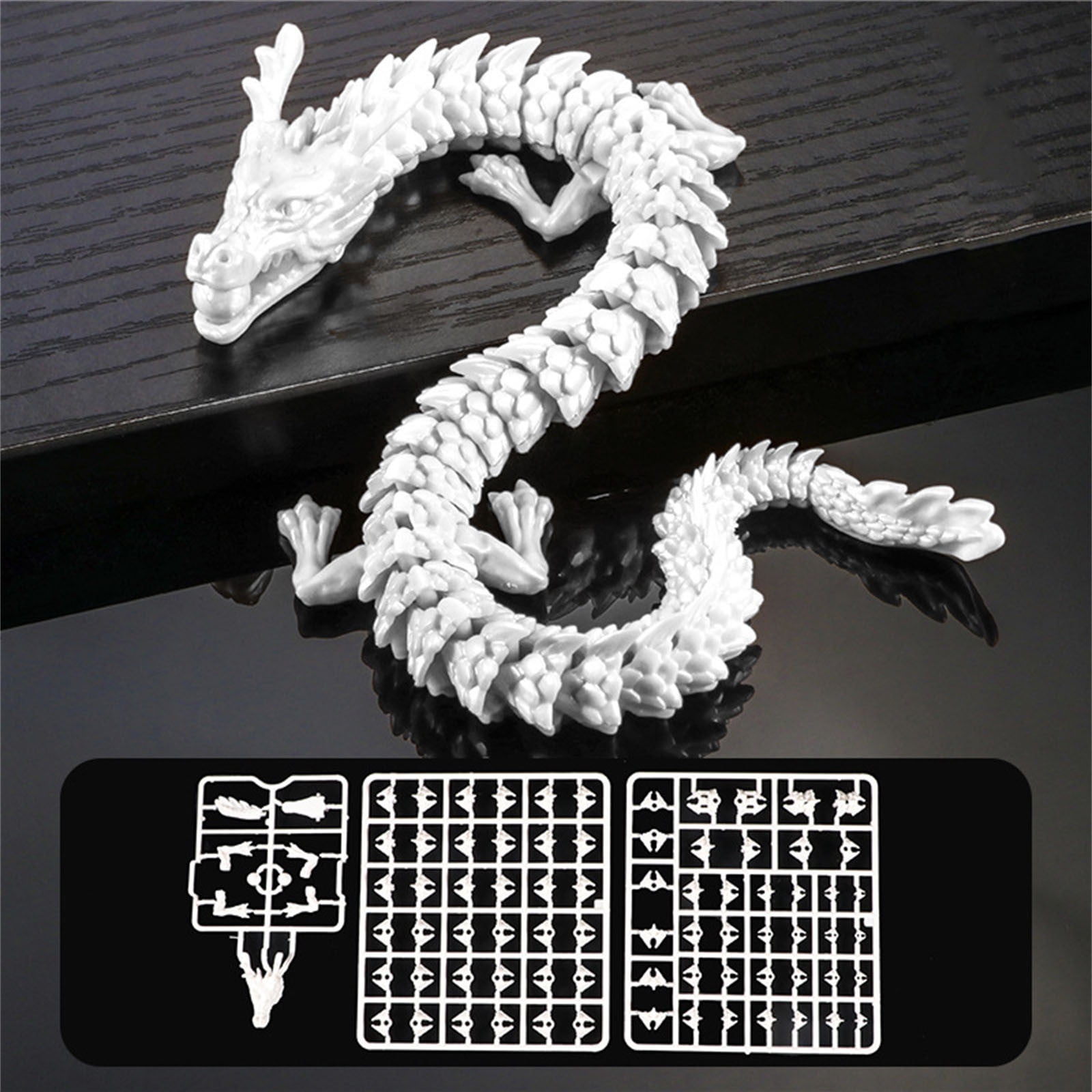 E Articulated Dragon Toy Flexible Joints Diy Crystal Decor Desk Toy ...